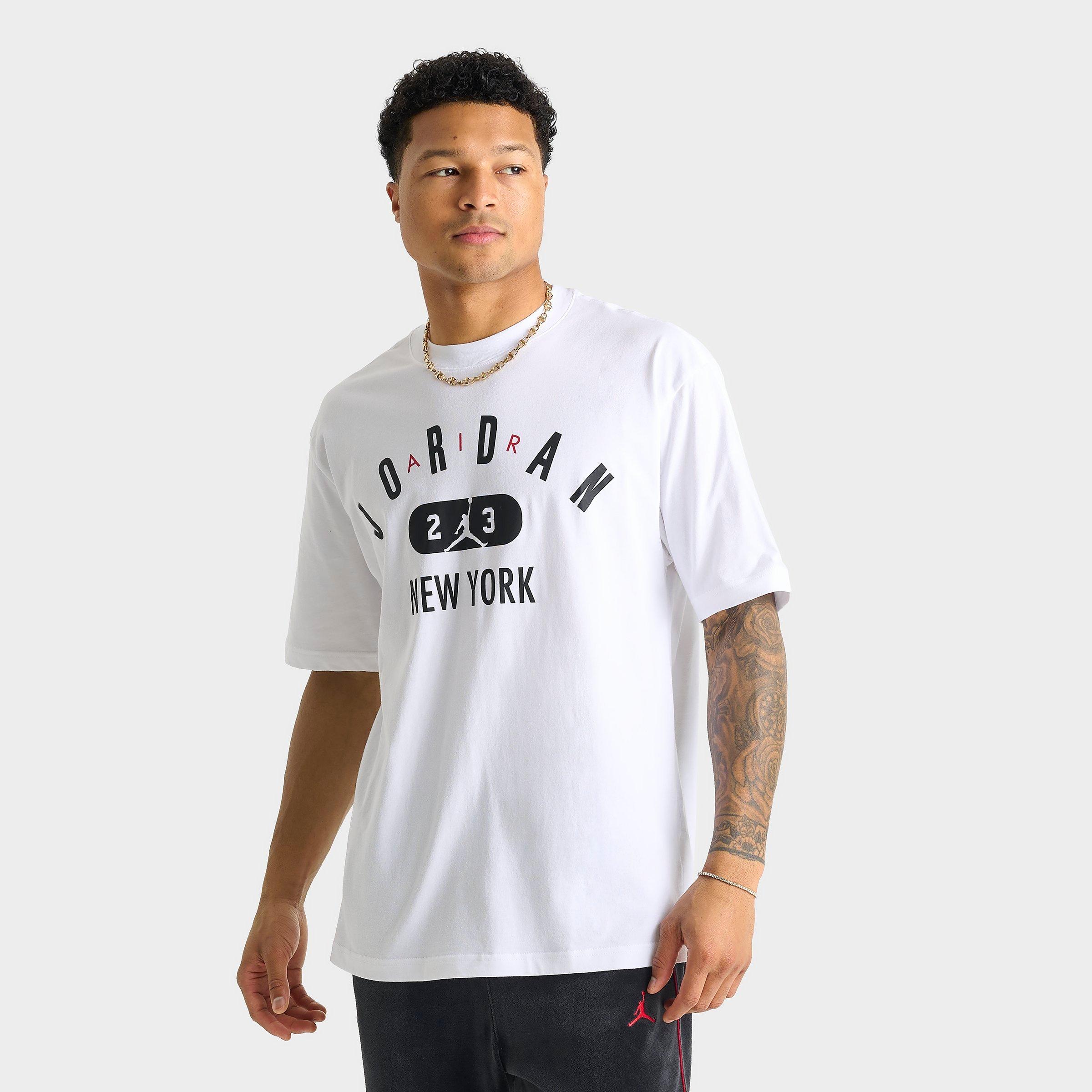 Click here for Jordan Mens New York City T-Shirt in White/Black S... prices