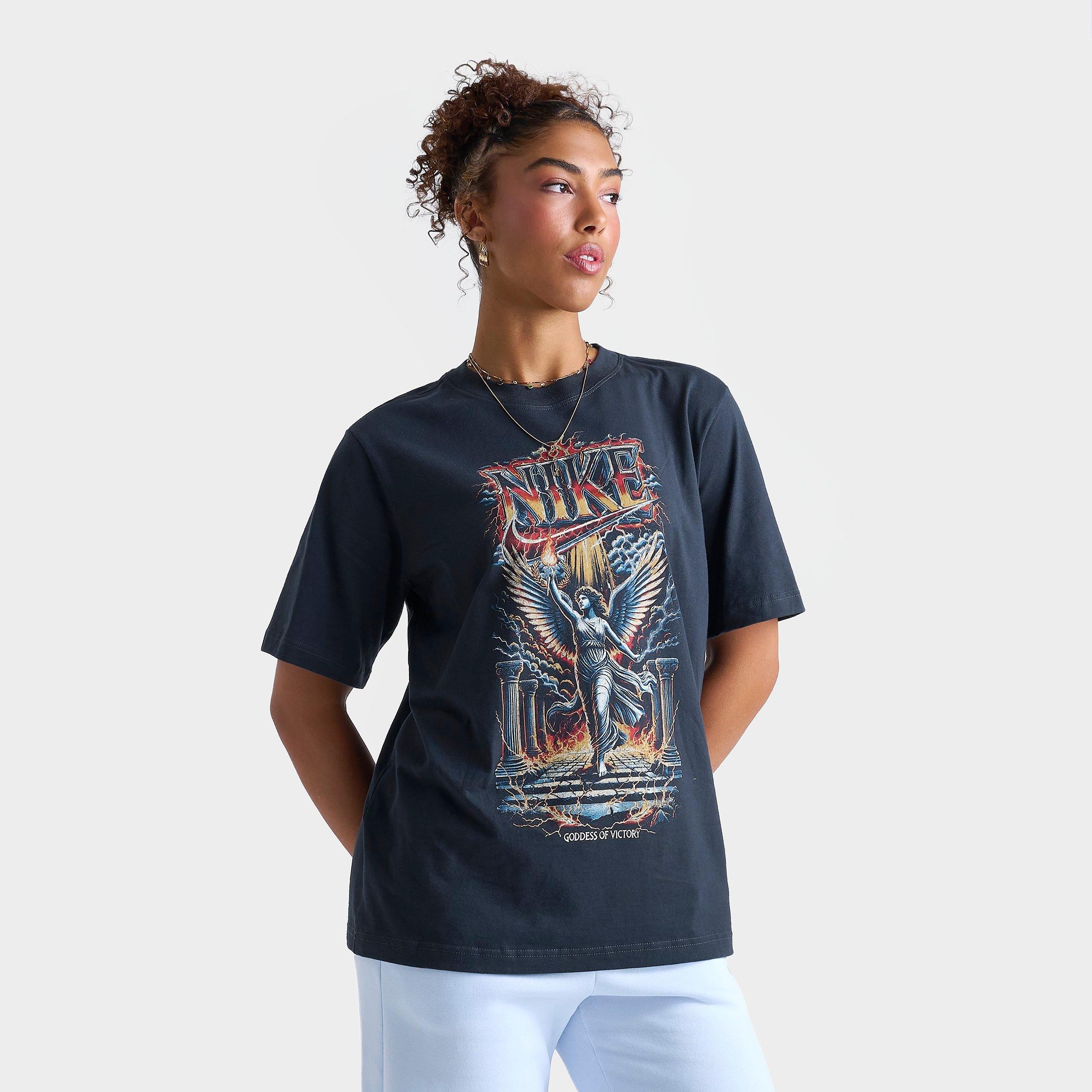 Click here for Nike Womens Loose Drop Shoulder T-Shirt - Off Noir prices