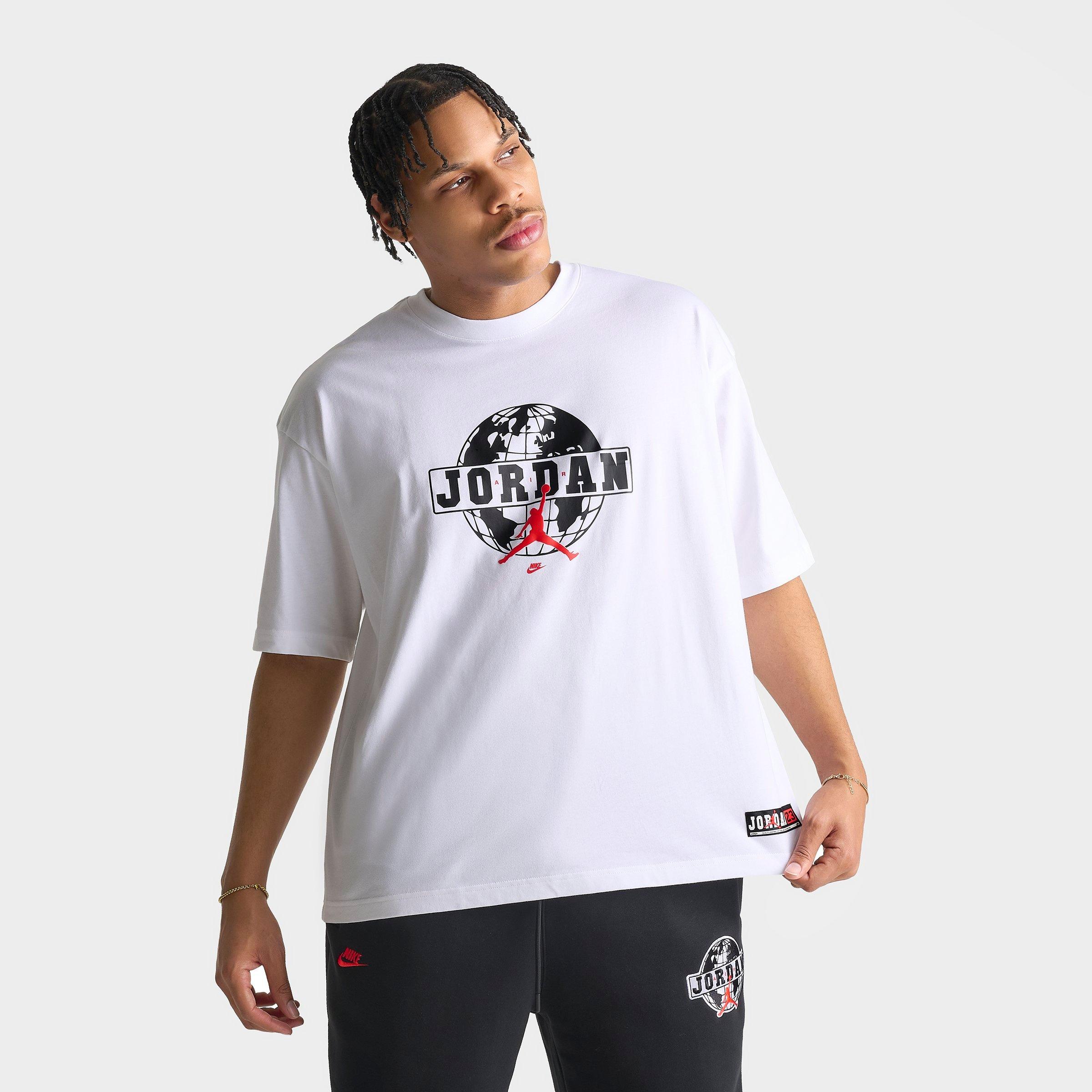 Click here for Jordan Mens Globe Graphic Oversized T-Shirt in Whi... prices