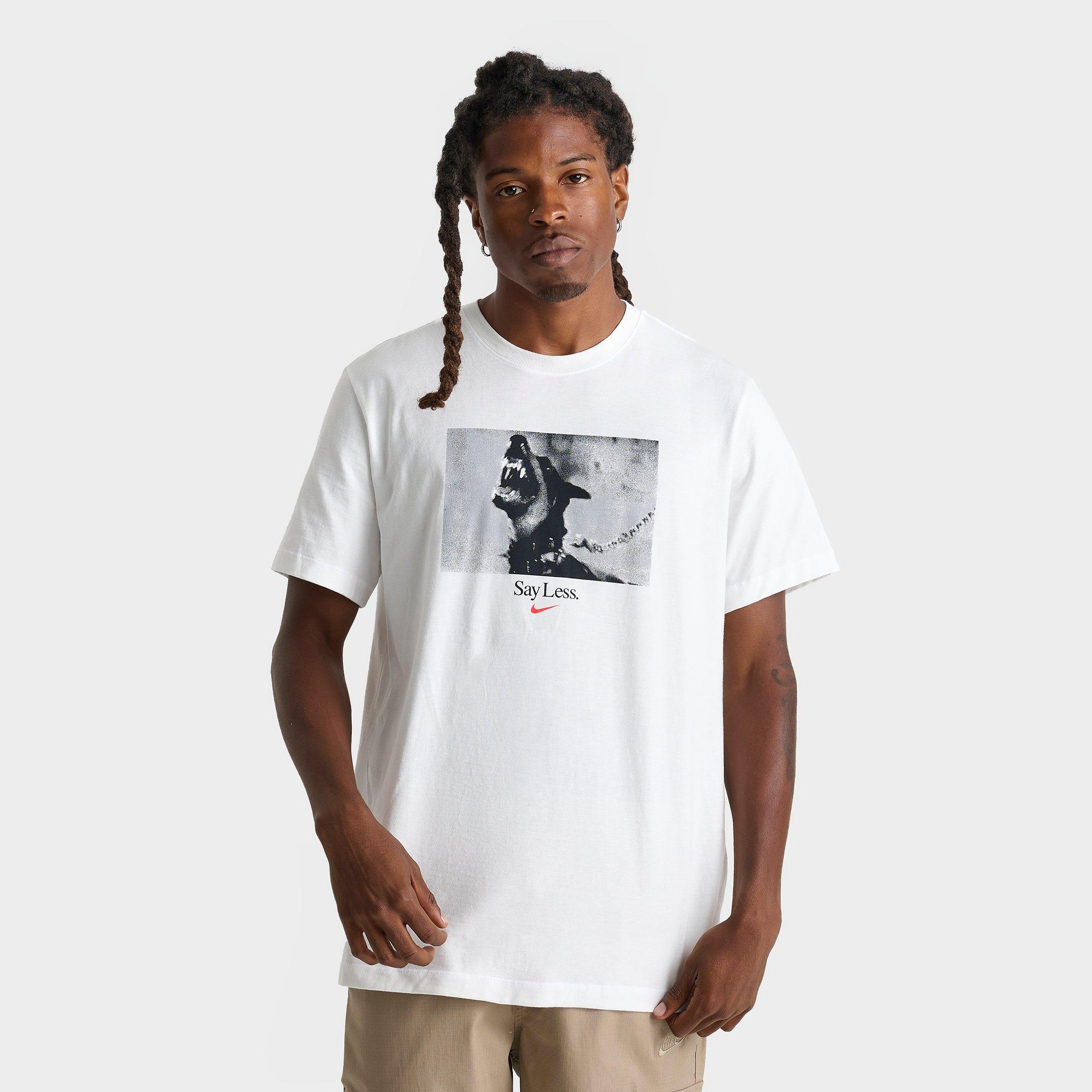 Click here for Nike Mens Sportswear Say Less Graphic T-Shirt in W... prices