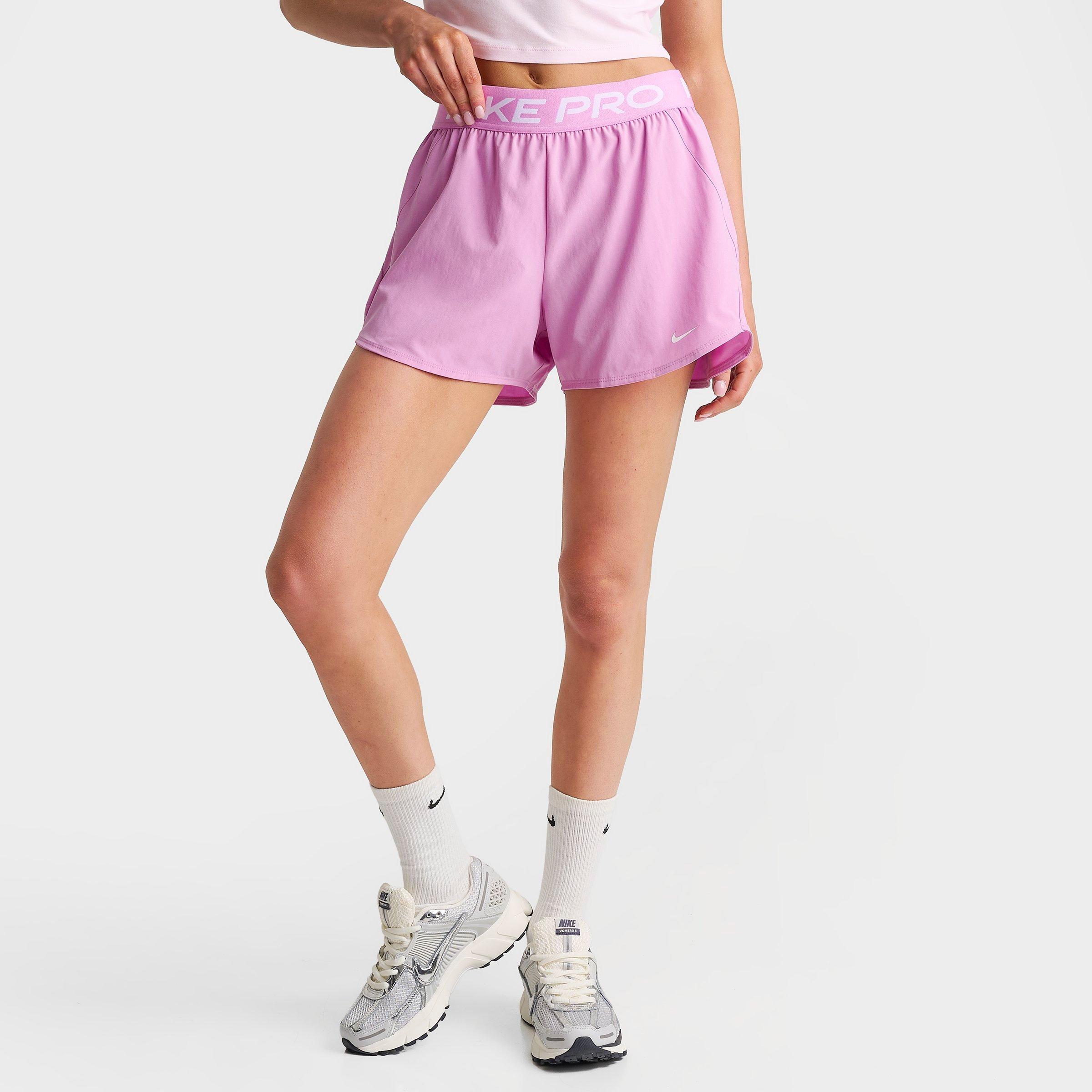 Click here for Nike Womens Pro 2-in-1 Shorts in Light Magenta/Whi... prices