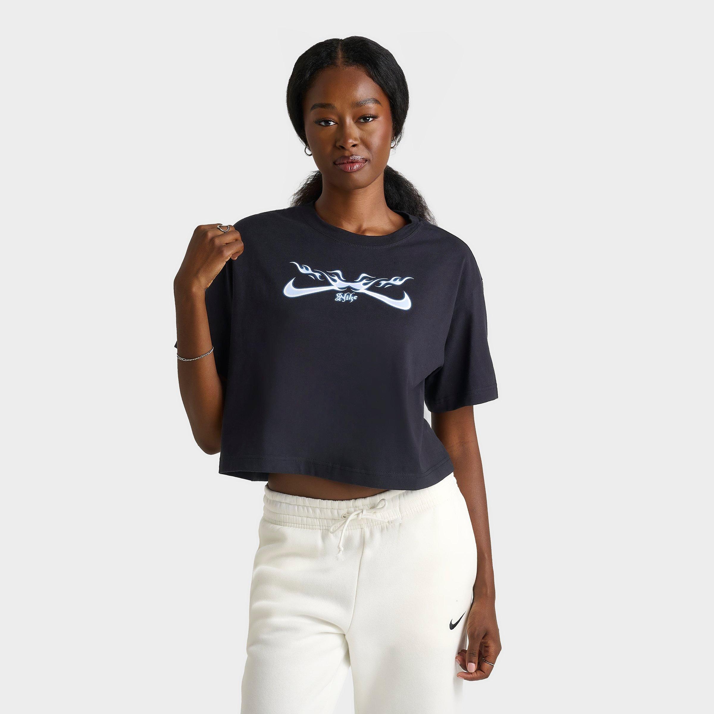 Click here for Nike Womens Sportswear Street Cropped T-Shirt in B... prices