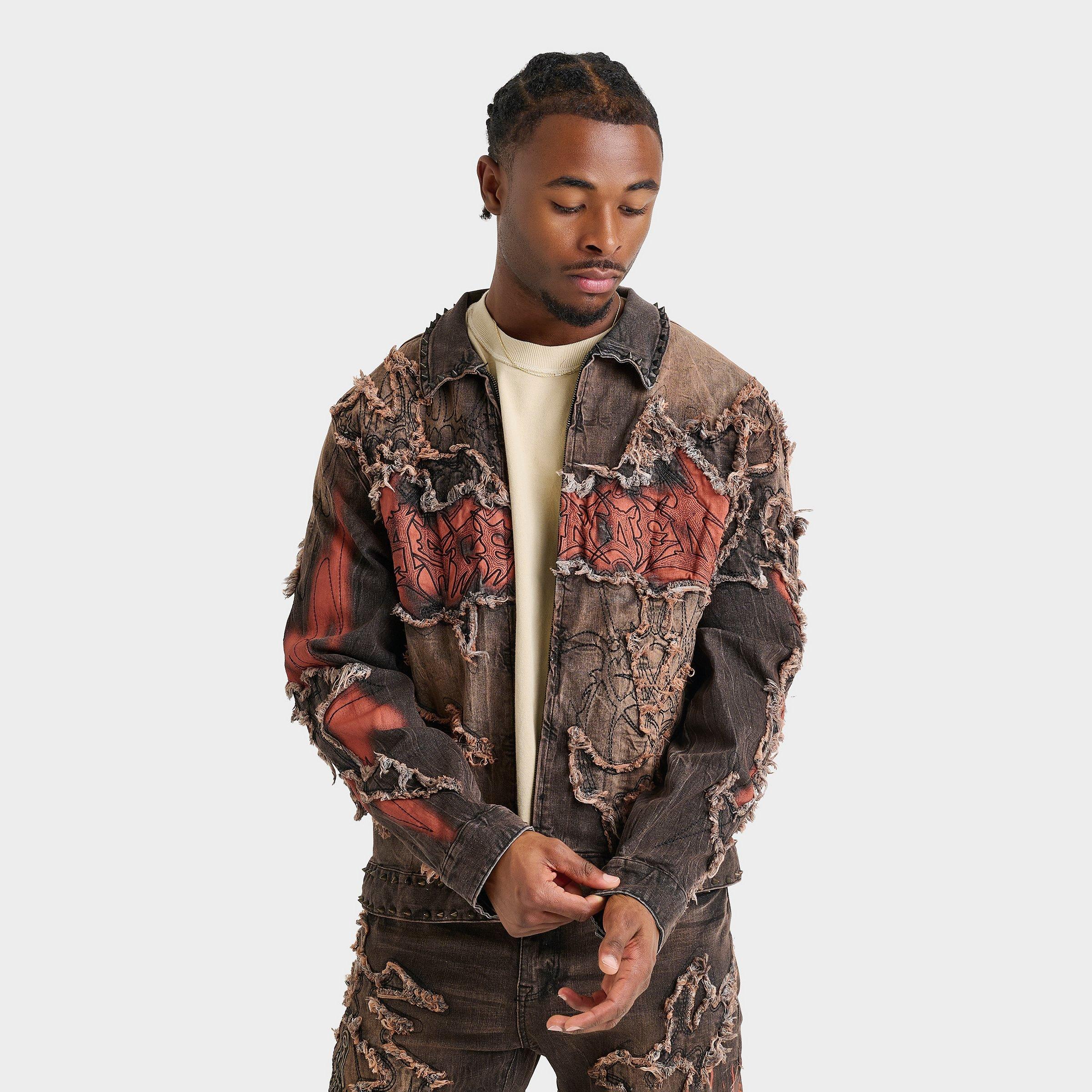 Click here for Smoke Rise Mens Ascended Deconstructed Denim Jacke... prices