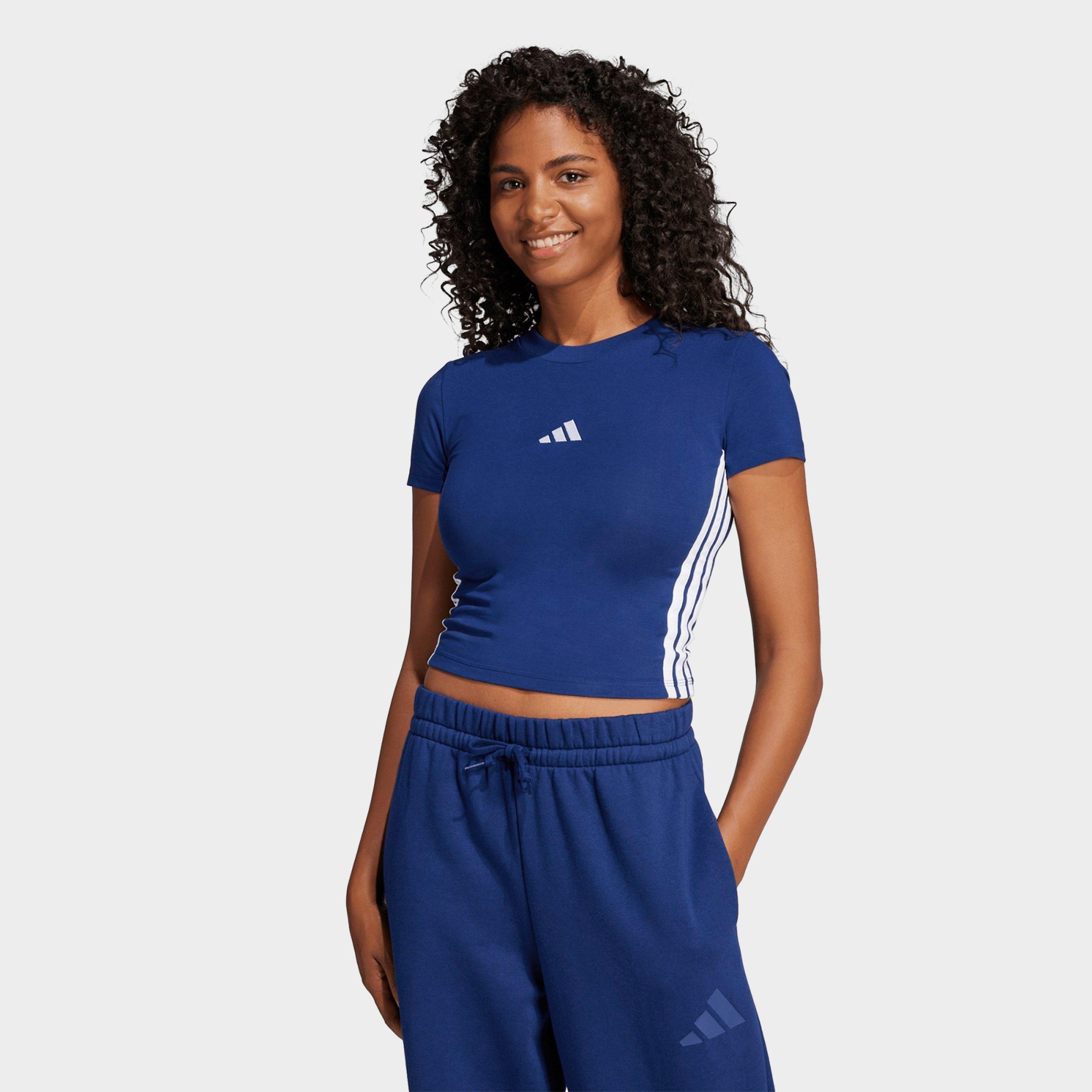 Click here for adidas Womens Essentials 3-Stripes Slim Baby T-Shi... prices