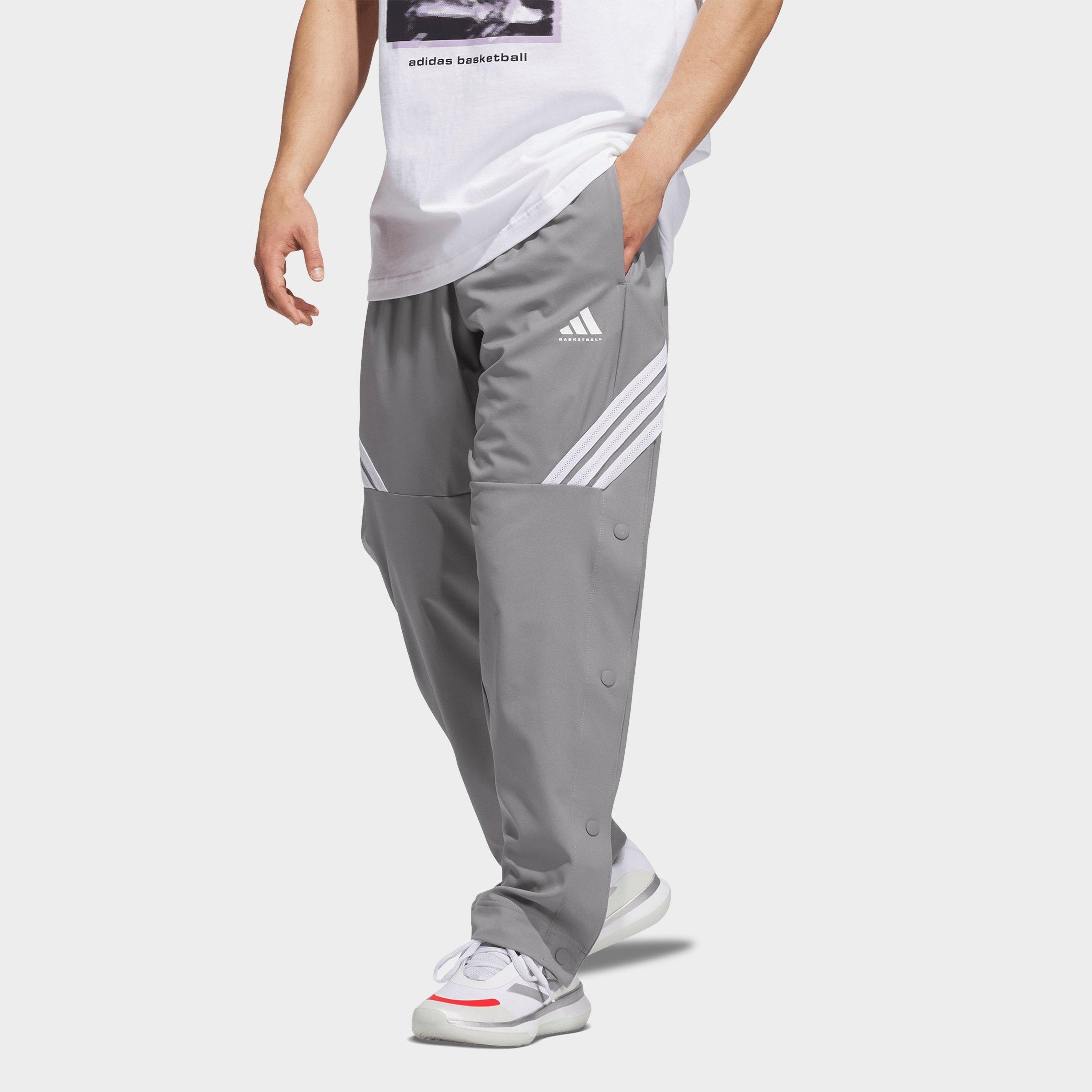 adidas Mens Three-Stripe Woven Snap Pants - Gry 3