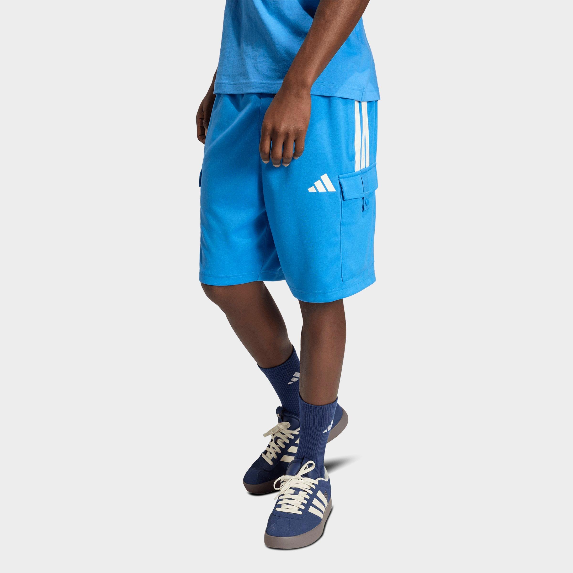 Click here for adidas Mens Tiro Cargo Shorts in Ray Blue/Off Whit... prices