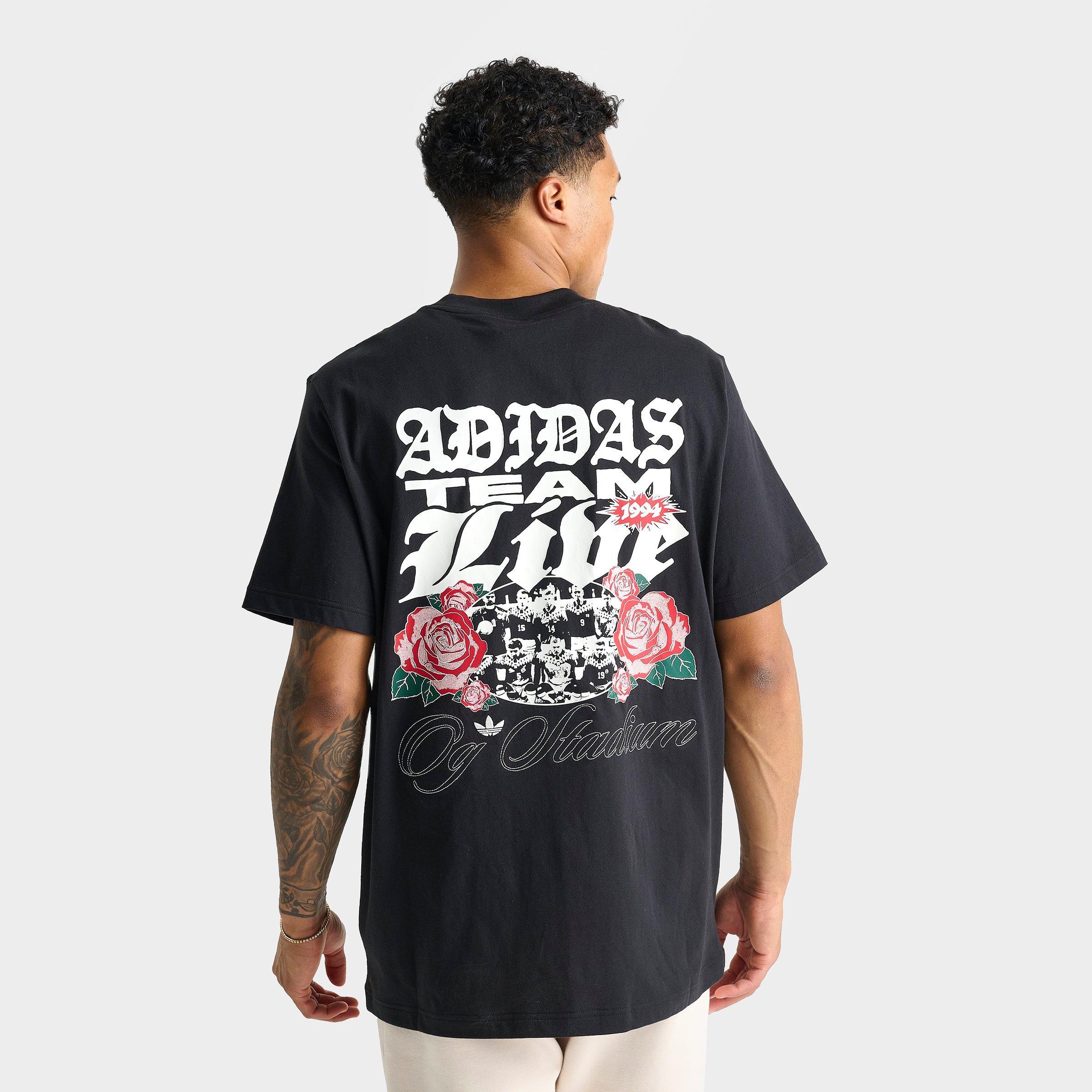Click here for adidas Mens Roses Graphic T-Shirt in Black/Iron Gr... prices