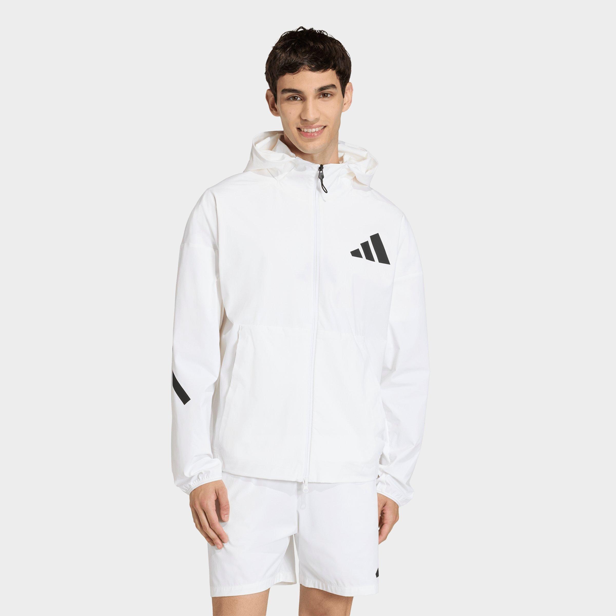 Click here for adidas Mens Z. N.E. Hooded Woven Track Top in Whit... prices