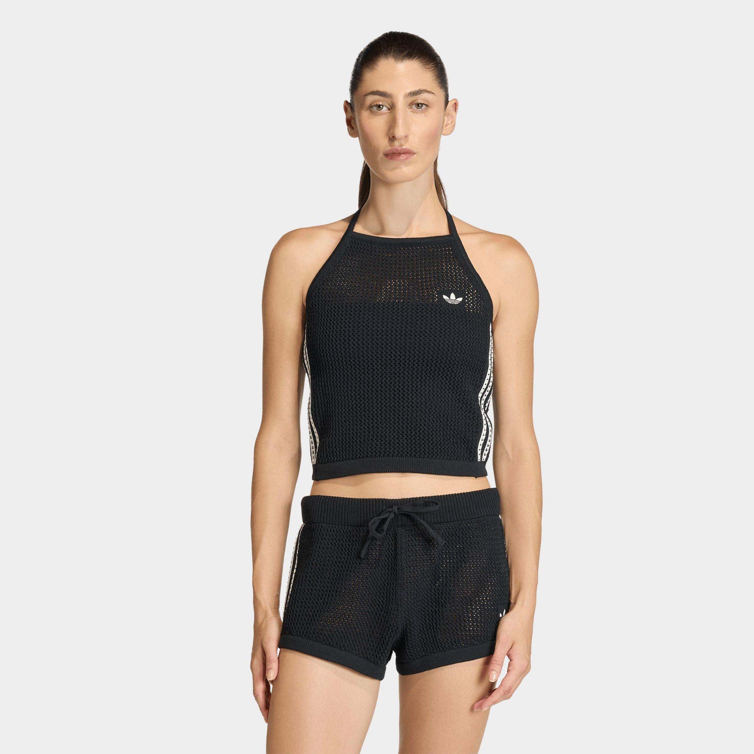 Click here for adidas Womens Originals Knitted Crochet Top in Bla... prices