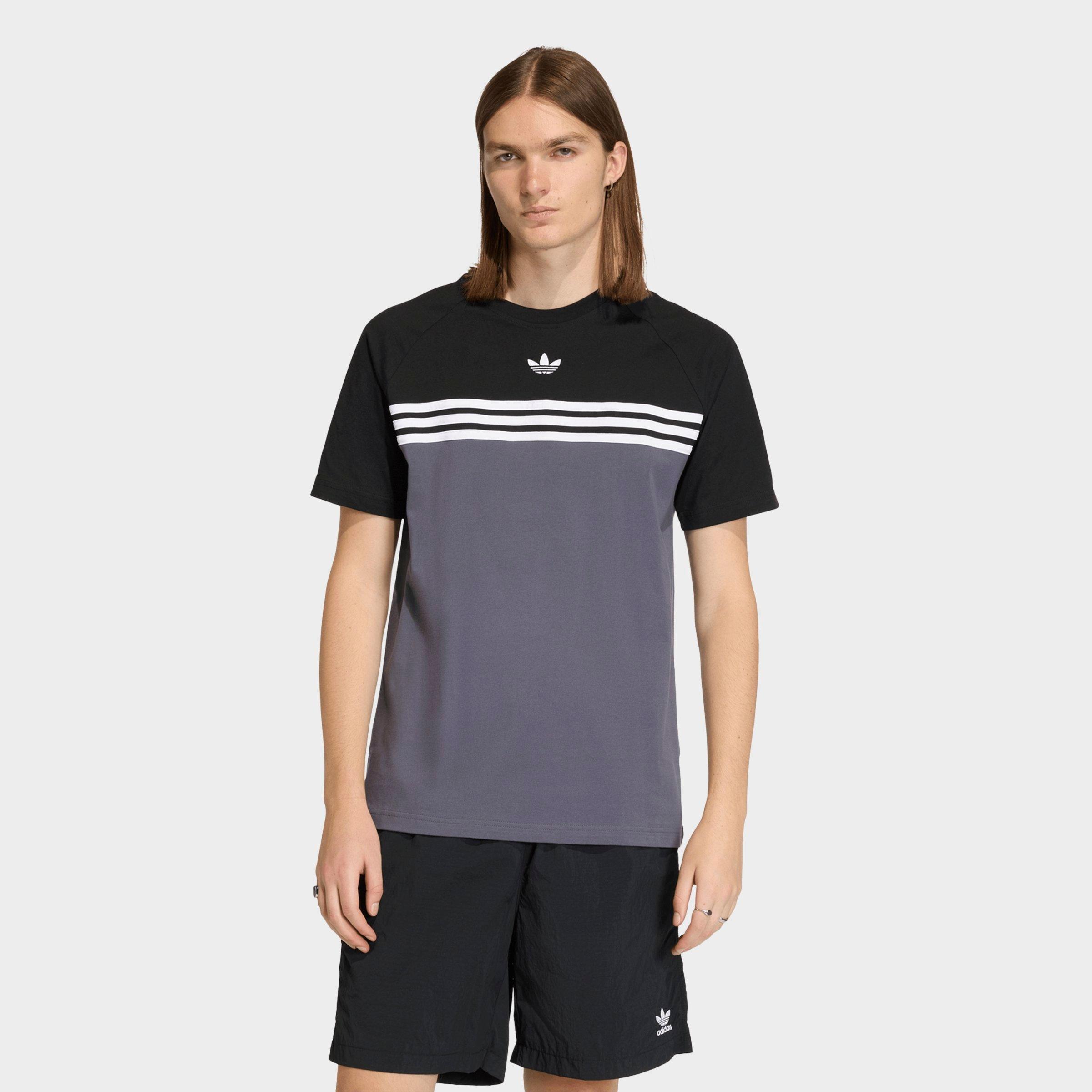 Click here for adidas Mens Originals Chest Stripes T-Shirt in Aur... prices