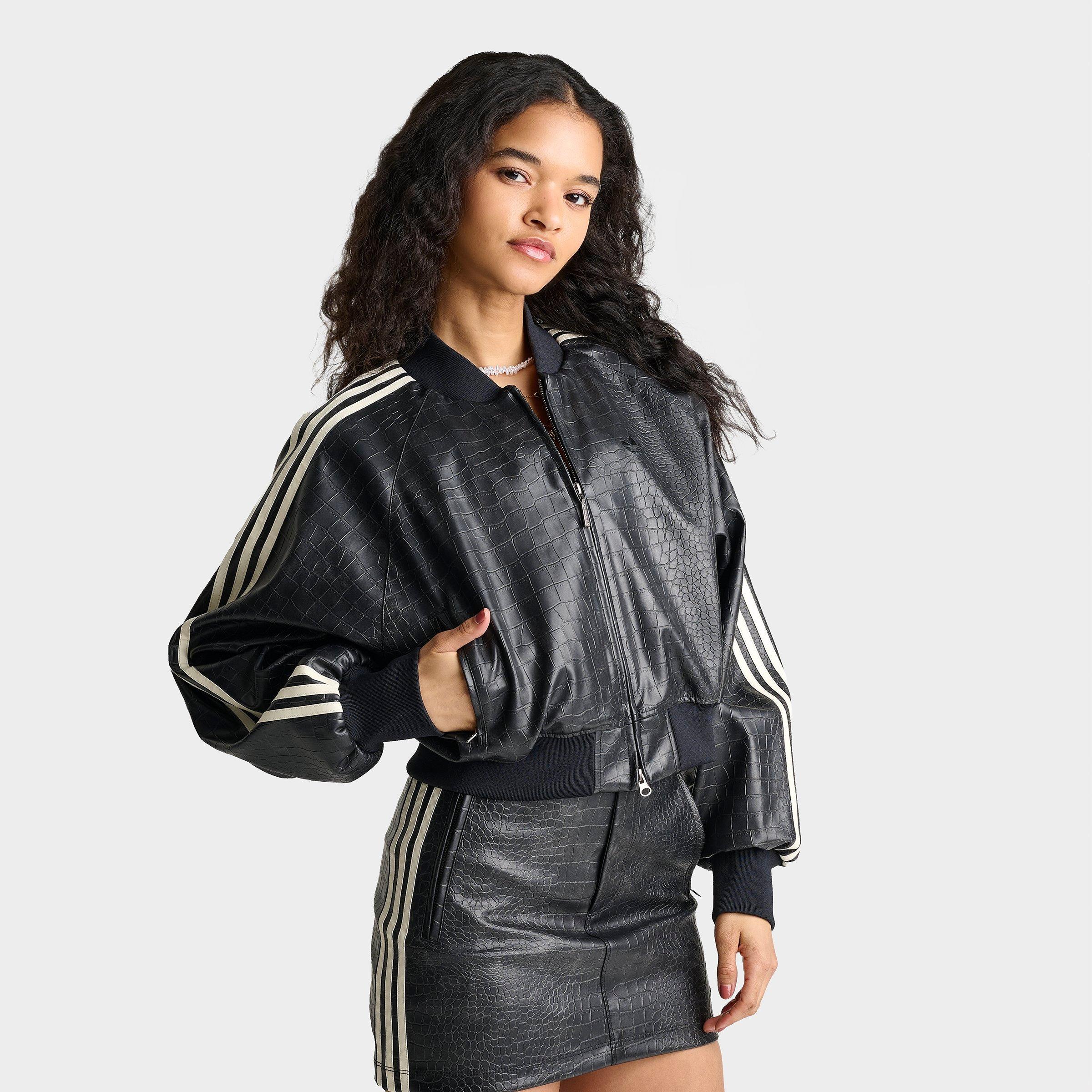 Click here for adidas Womens Originals Croc Pleather Jacket in Bl... prices