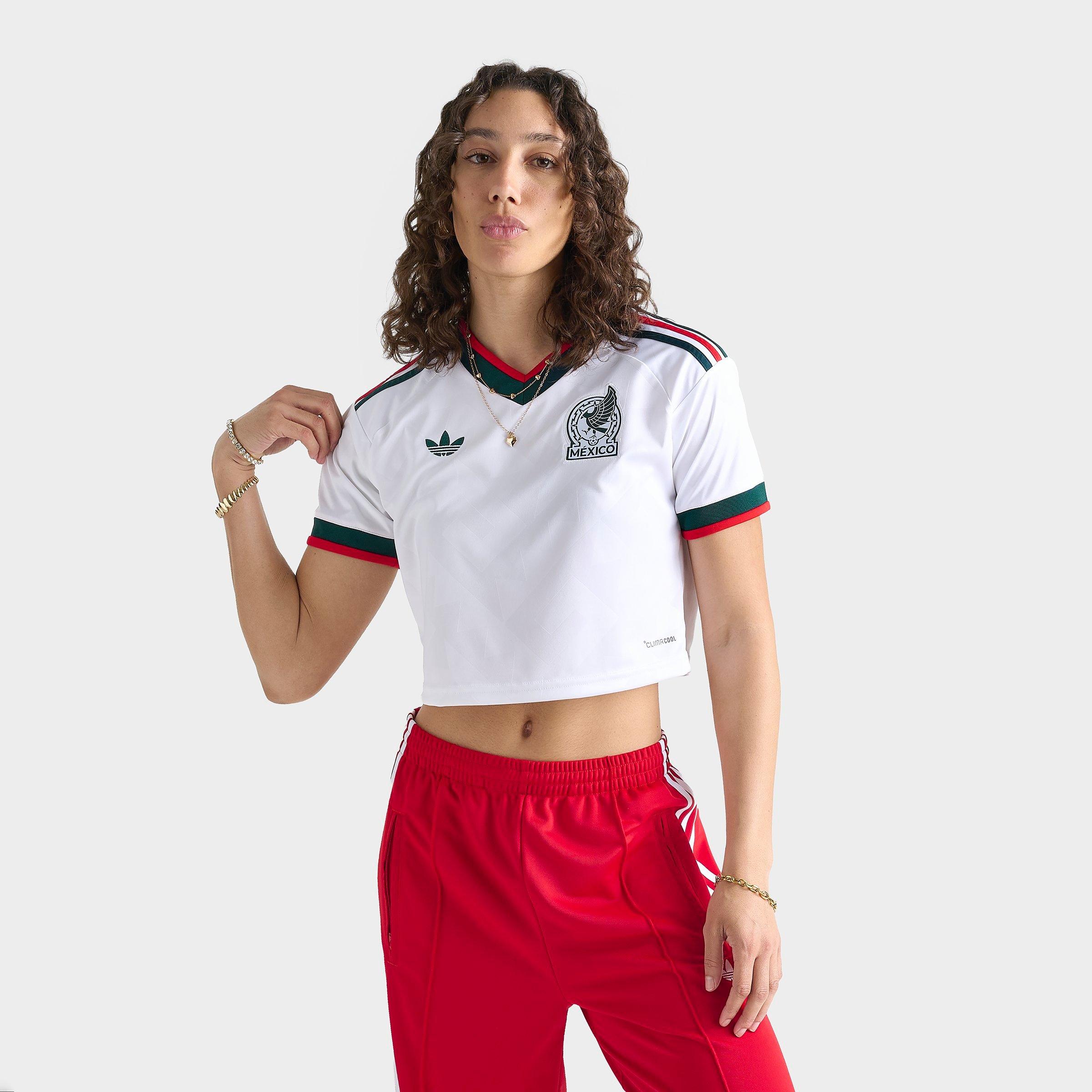 Click here for adidas Womens Mexico 2026 Away Cropped Jersey in W... prices