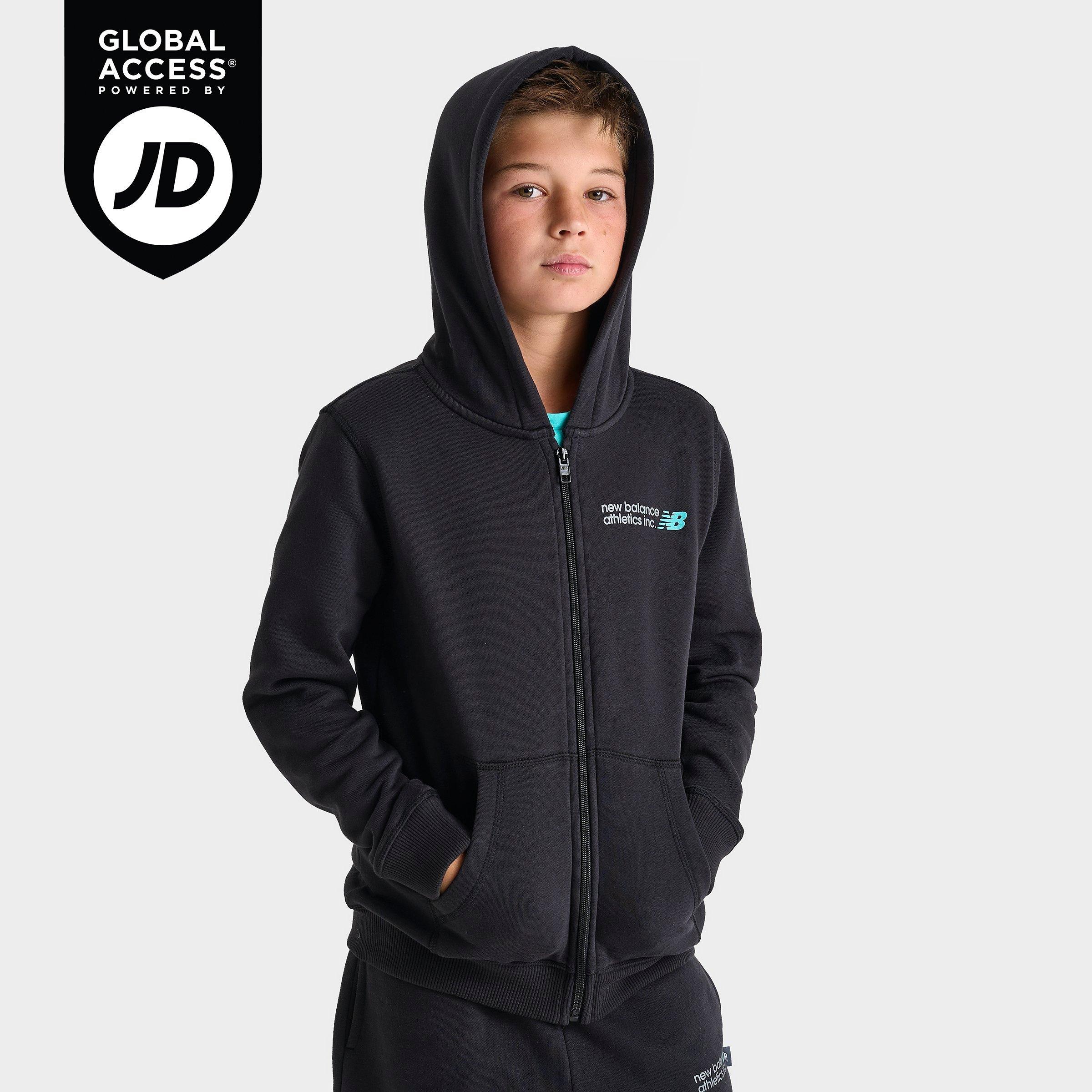 Click here for New Balance Big Kids Linear Logo Full-Zip Hoodie i... prices