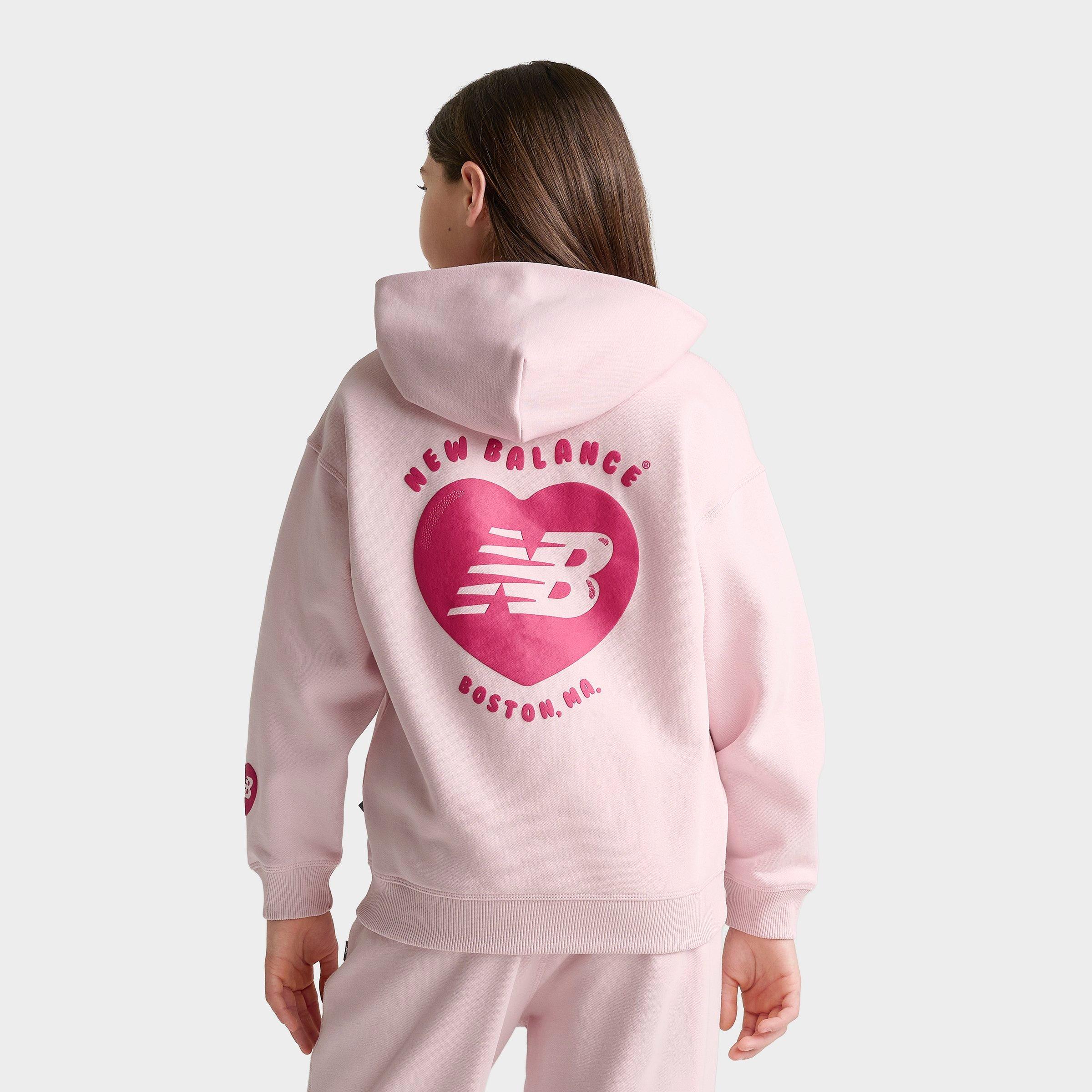 Click here for New Balance Girls Big Kids Heart Bubble Pullover H... prices