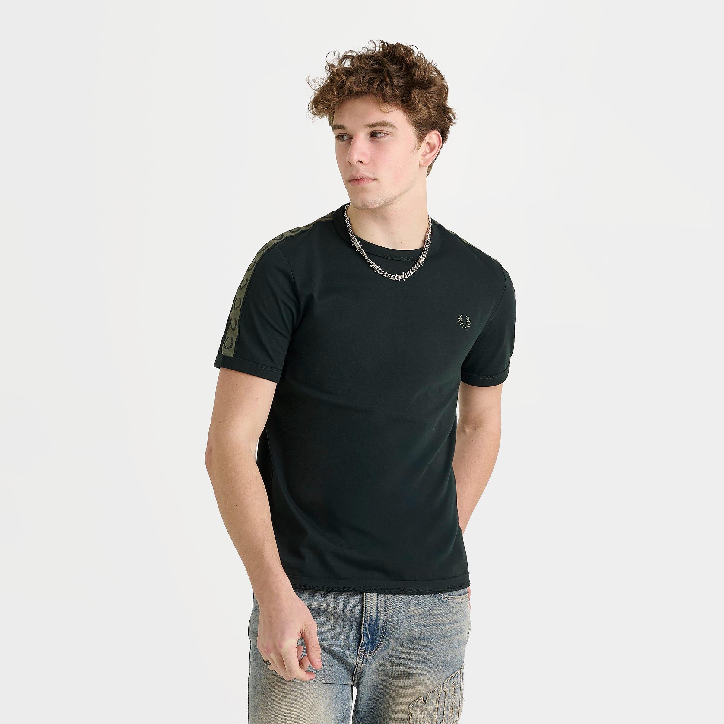 Click here for Fred Perry Mens Contrast Tape Ringer T-Shirt in Bl... prices