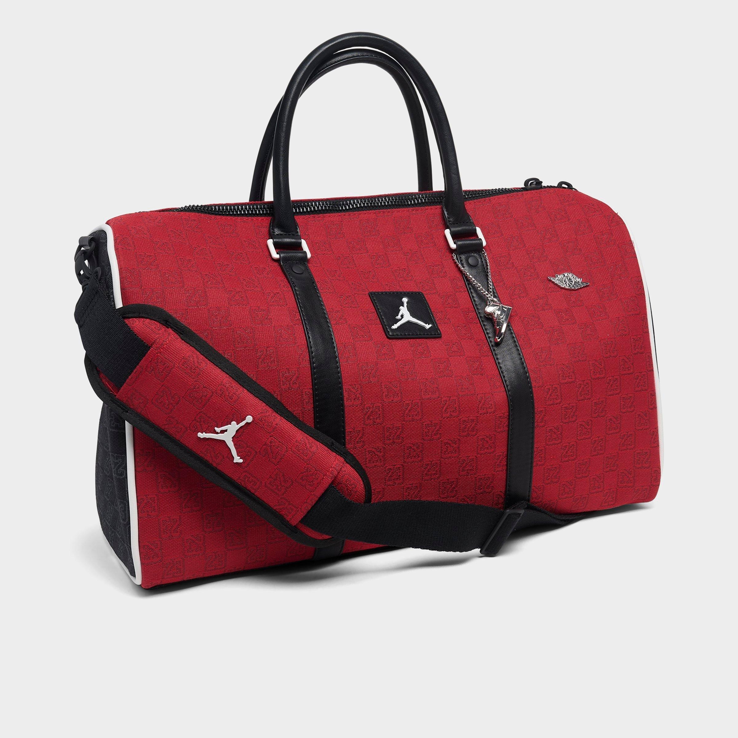 Click here for Jordan Monogram Duffel Bag (25L) in Black/Red Pins... prices