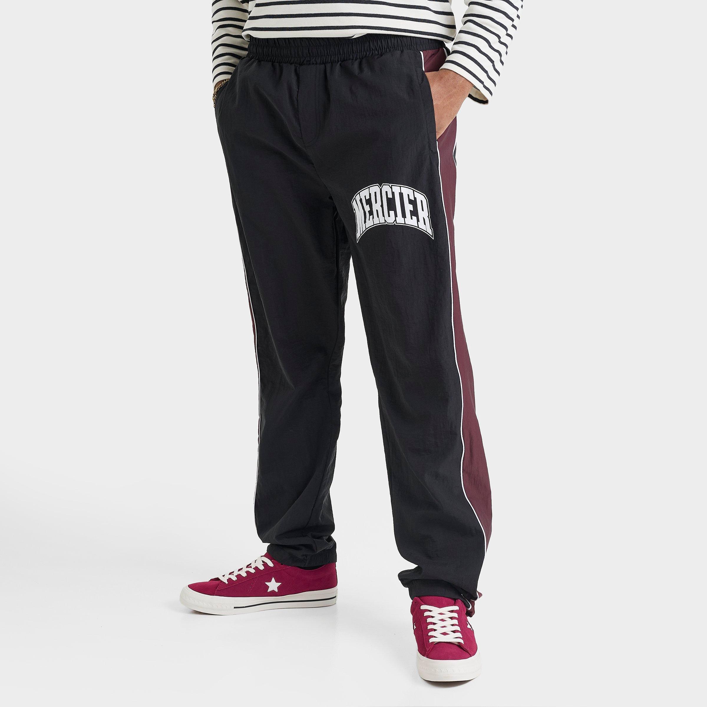 Click here for MERCIER Mens Home Run Track Pants in Black/Burgund... prices