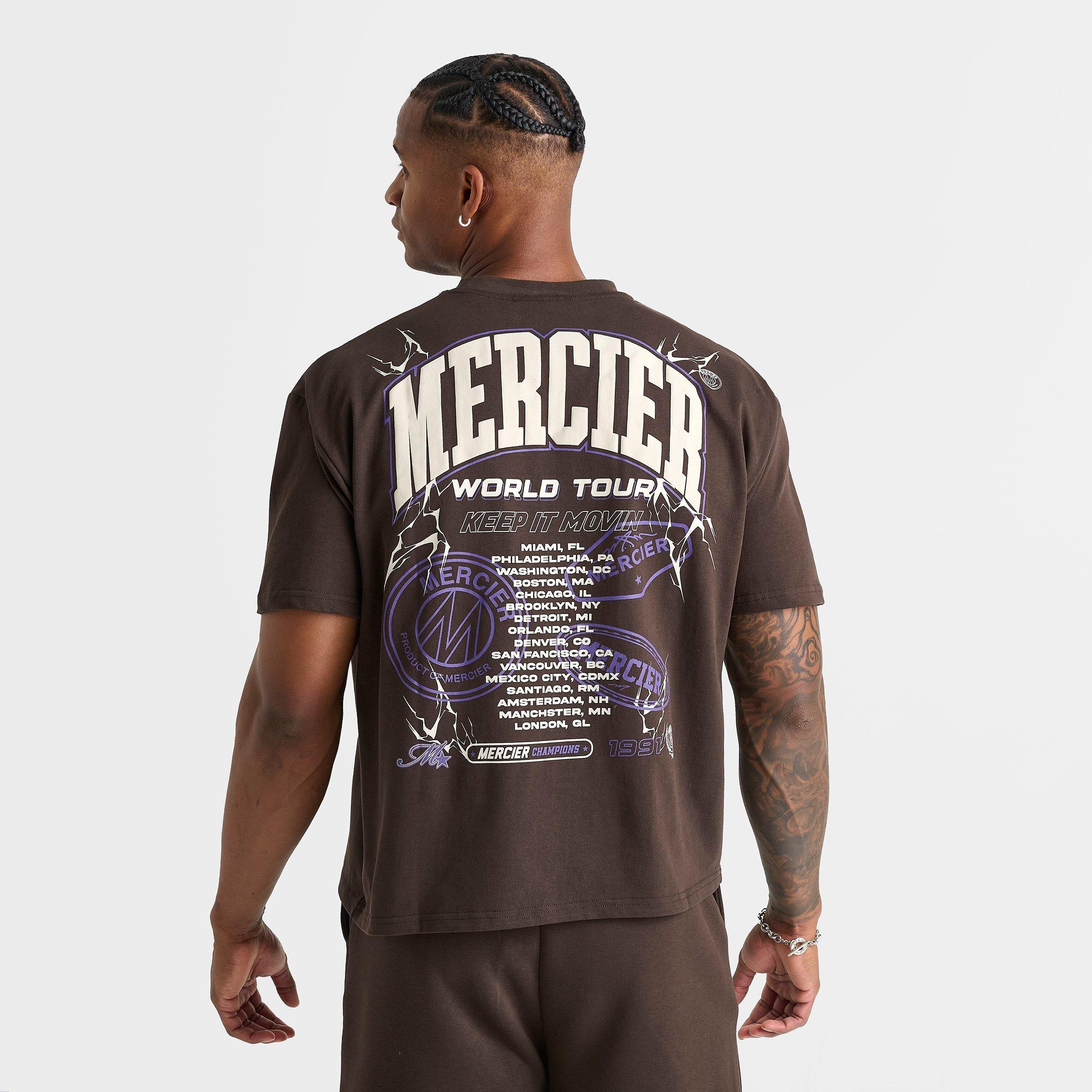 Click here for MERCIER Mens Shatter World Tour T-Shirt in Brown S... prices