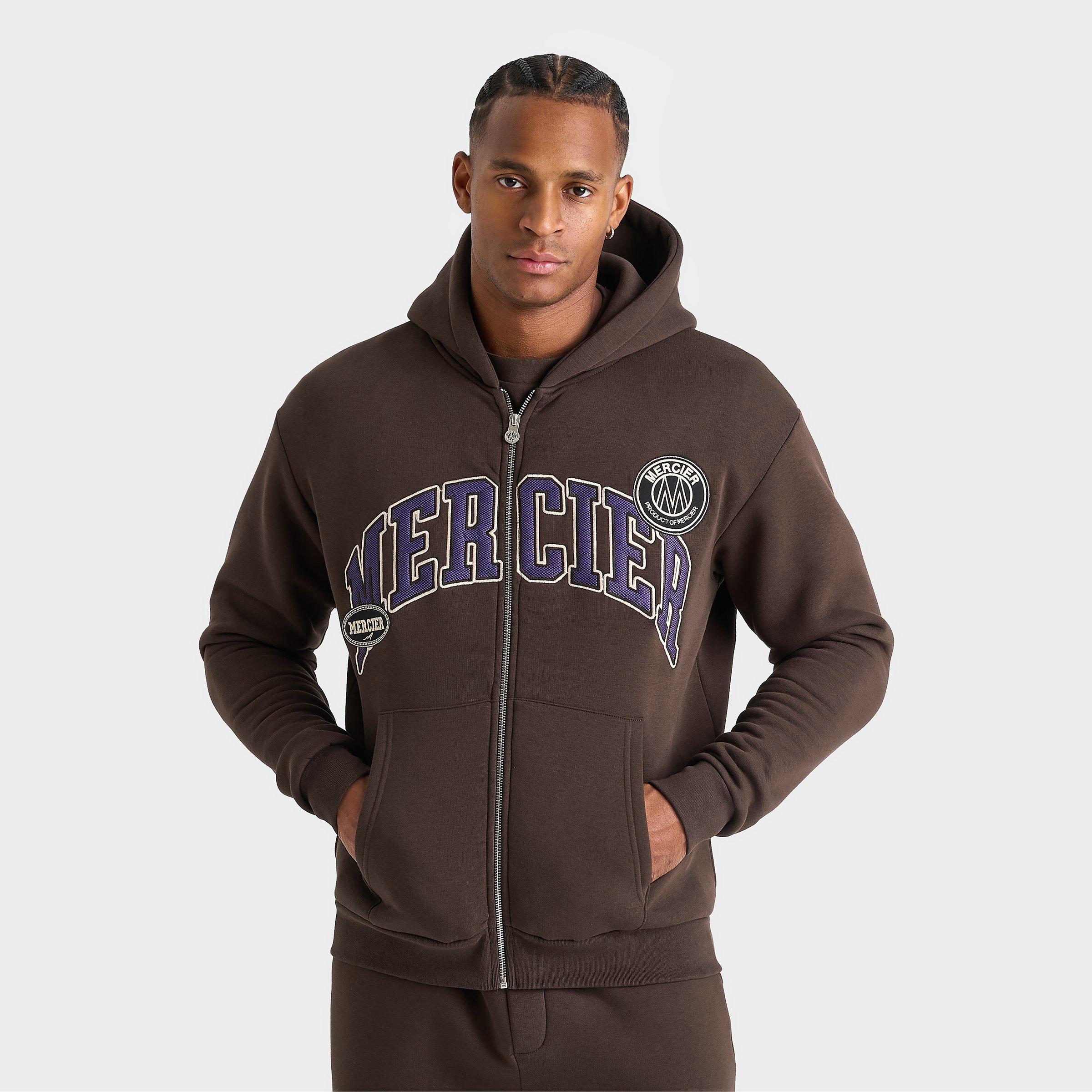 Click here for MERCIER Mens Institute Fleece Full-Zip Hoodie in B... prices