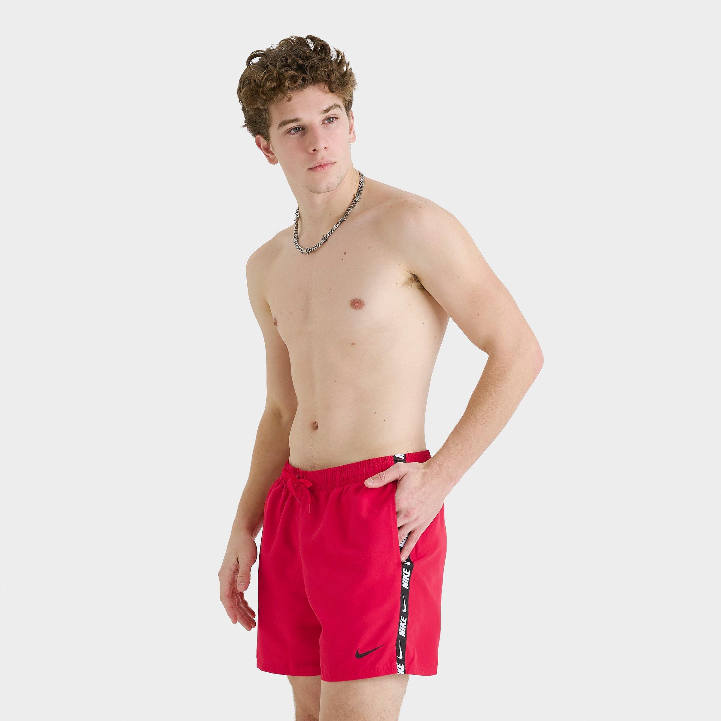Click here for Nike Mens Swim Tape Volley Shorts in University Re... prices