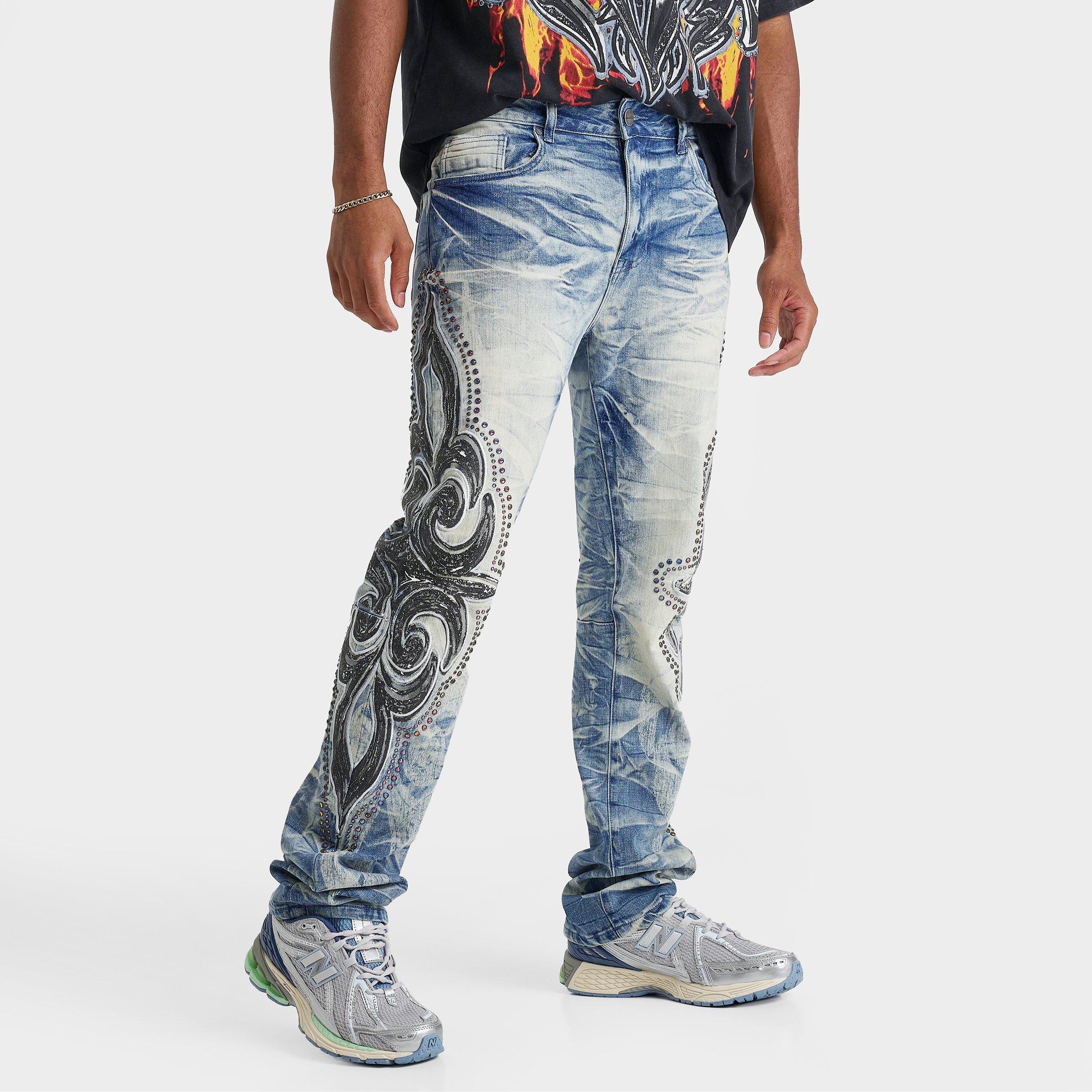 Click here for Smoke Rise Mens Luminous Long Straight Denim Jeans... prices