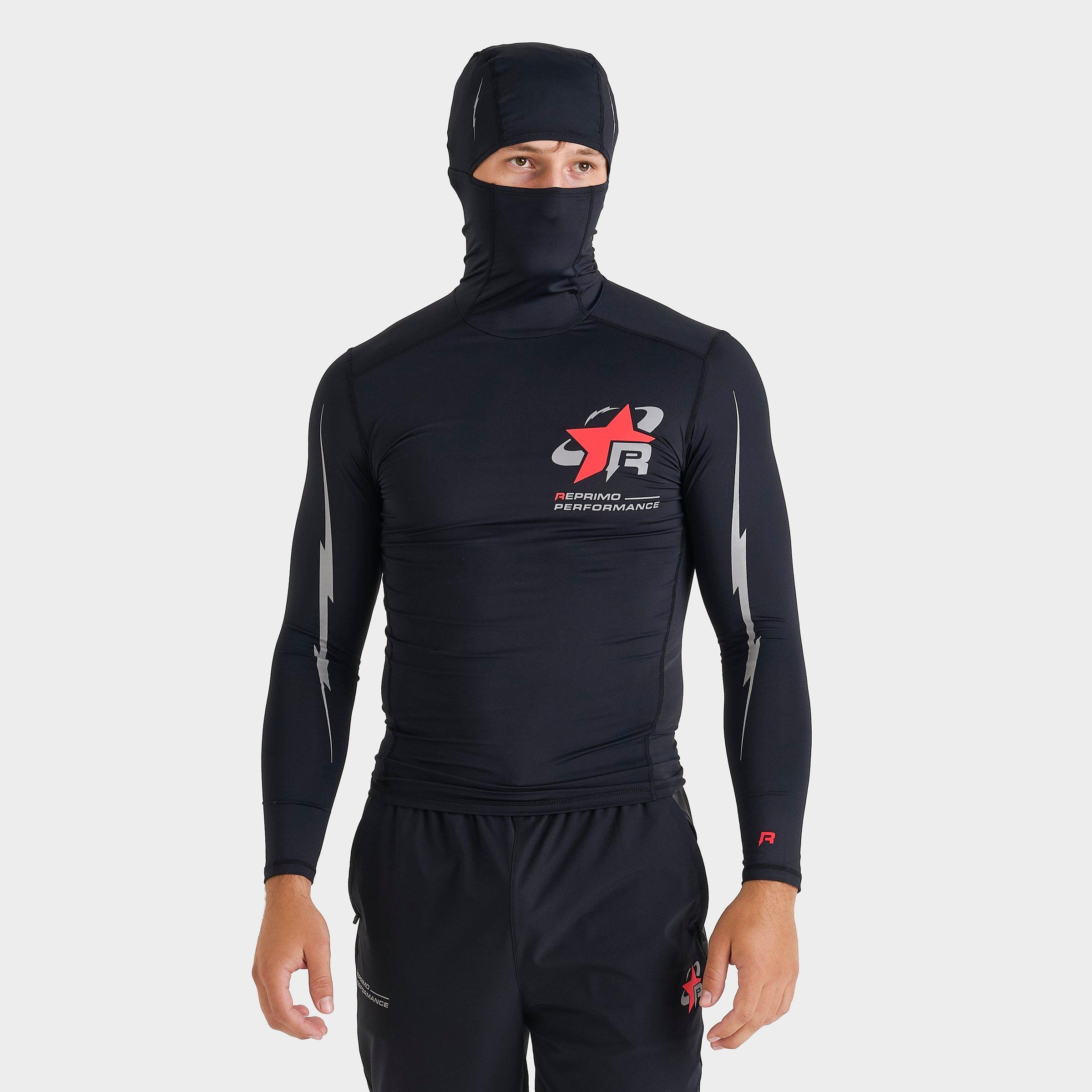 Click here for REPRIMO Mens Base Layer Balaclava Hoodie in Black/... prices