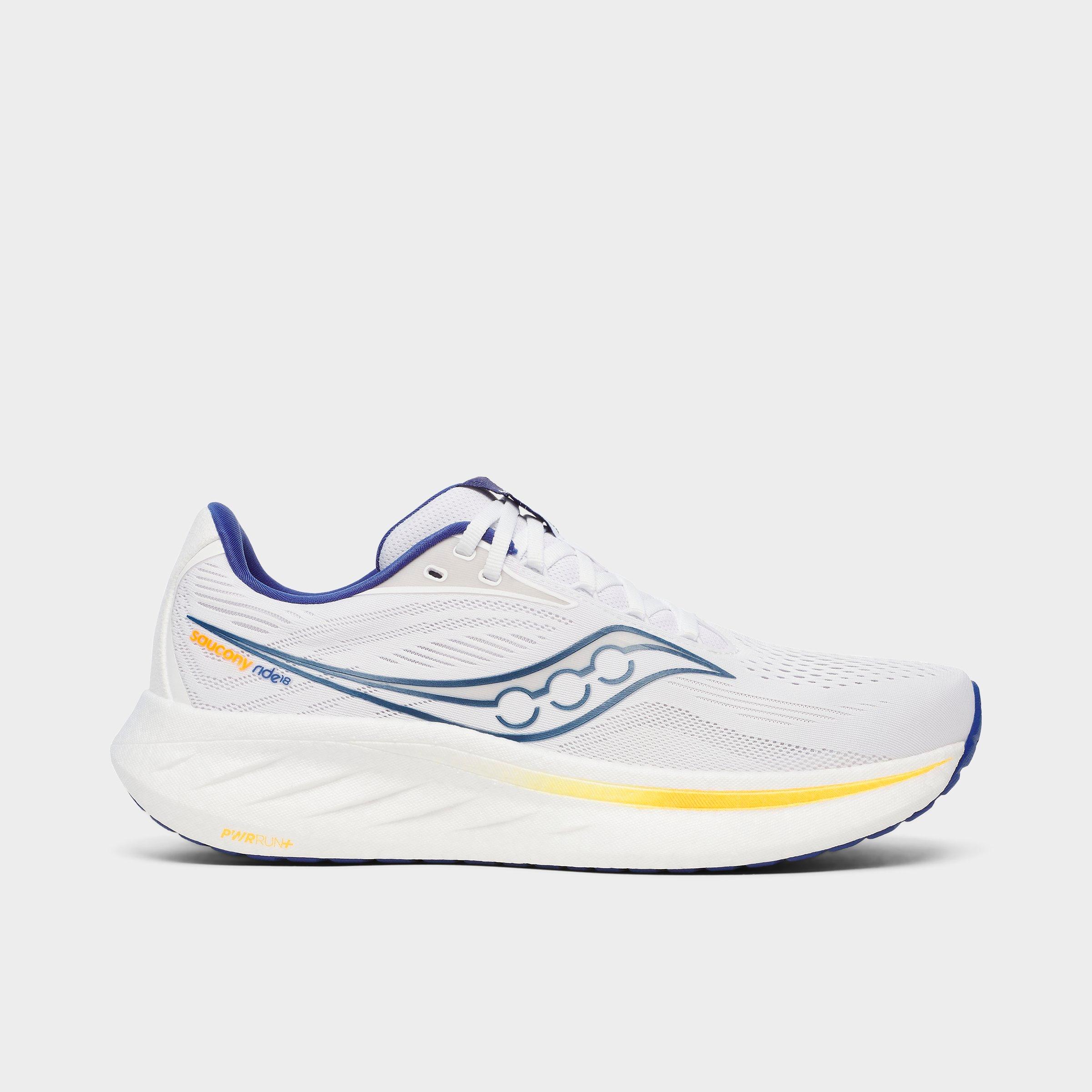 Click here for Saucony Mens Ride 18 Running Shoes in White/Azurit... prices