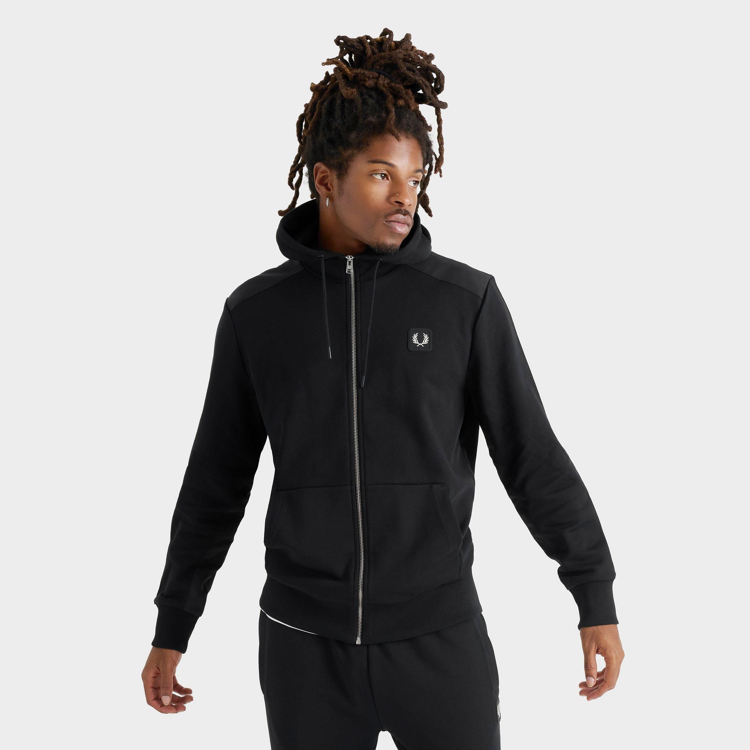 Click here for Fred Perry Mens Full-Zip Hooded Sweatshirt in Blac... prices
