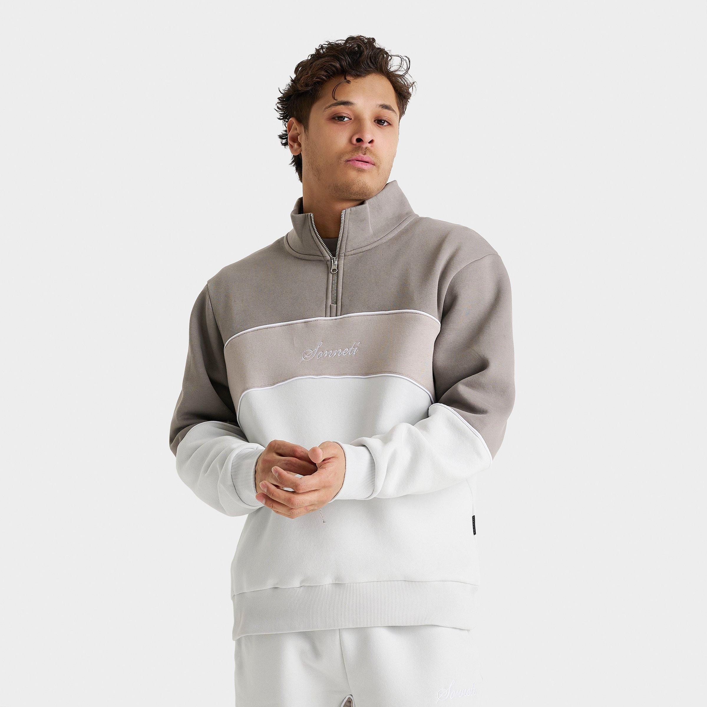 Click here for Sonneti Mens Swish Quarter-Zip Pullover Top in Gre... prices