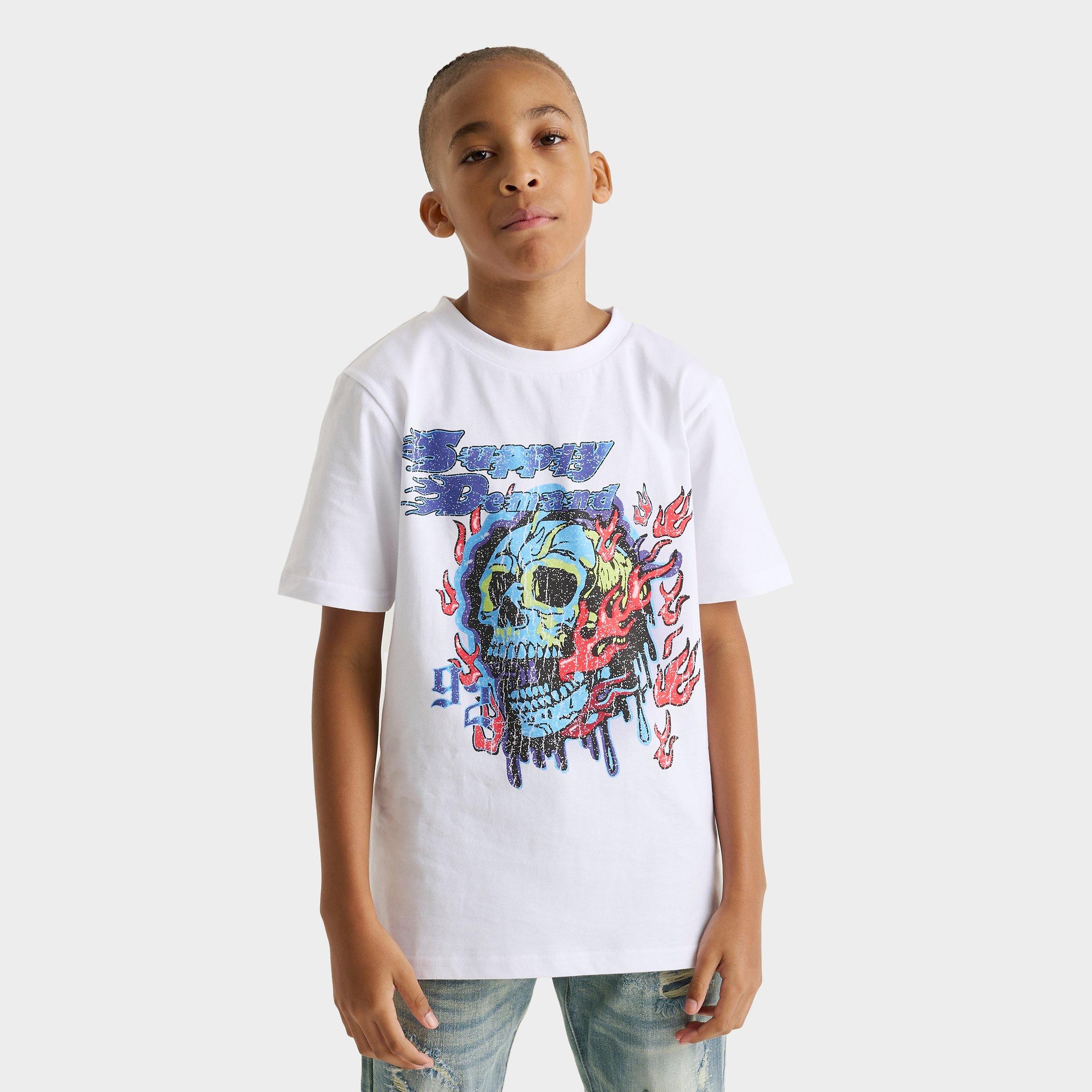 Click here for Supply & Demand Big Kids Flaming Skull Graphic T-S... prices