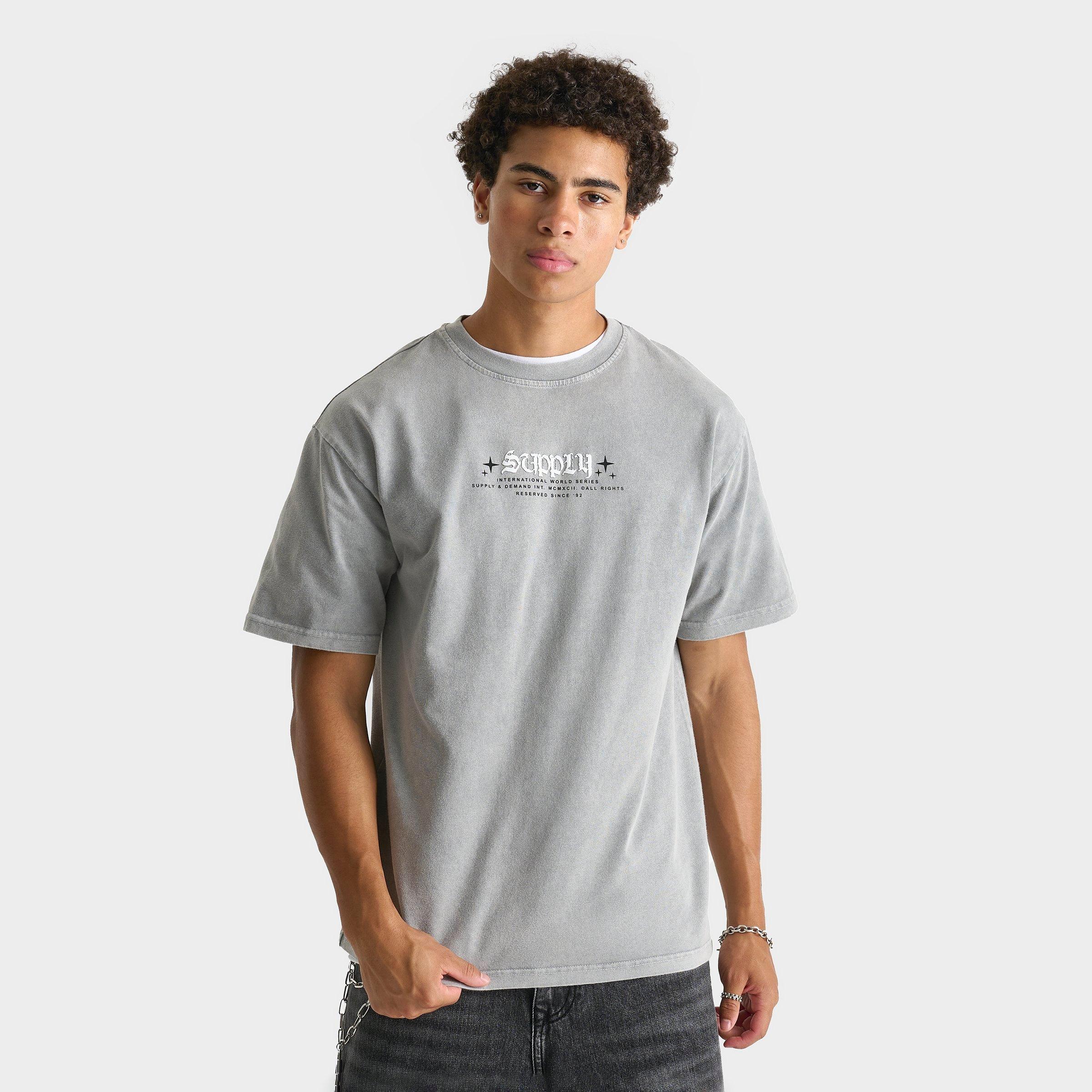 Click here for Supply & Demand Mens Quita T-Shirt in Grey Wash Si... prices