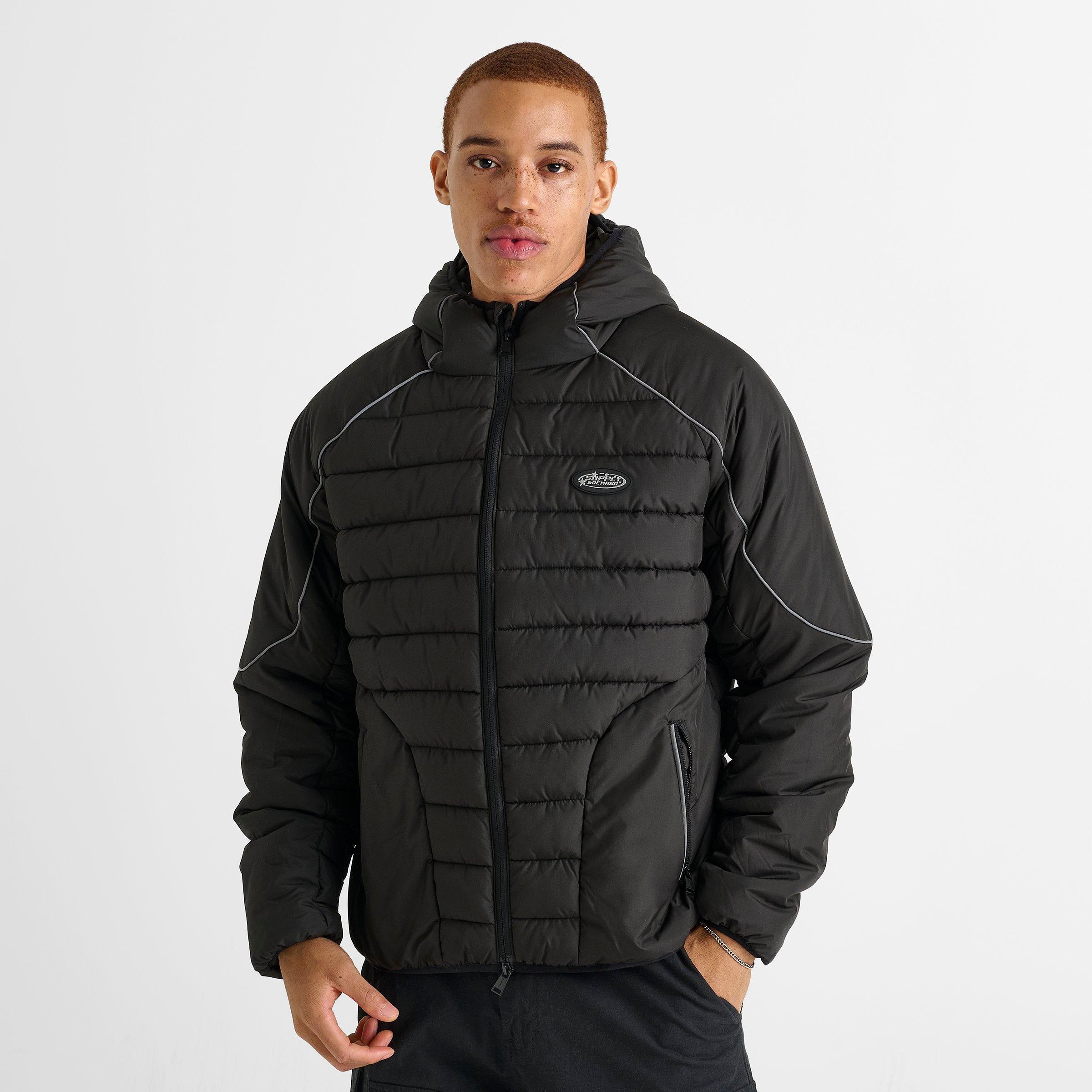 Click here for Supply & Demand Mens Riot Puffer Jacket in Black S... prices