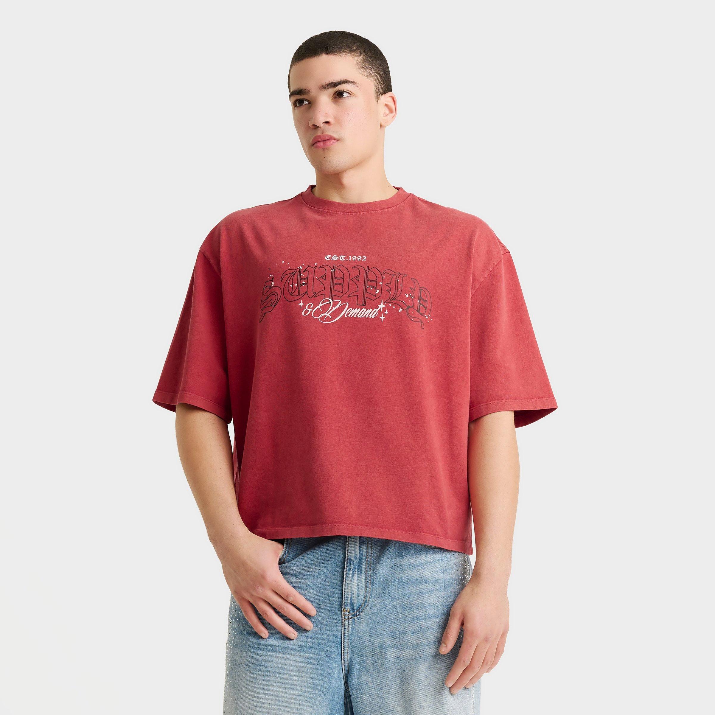Click here for Supply & Demand Mens Gamer T-Shirt in Washed Red S... prices