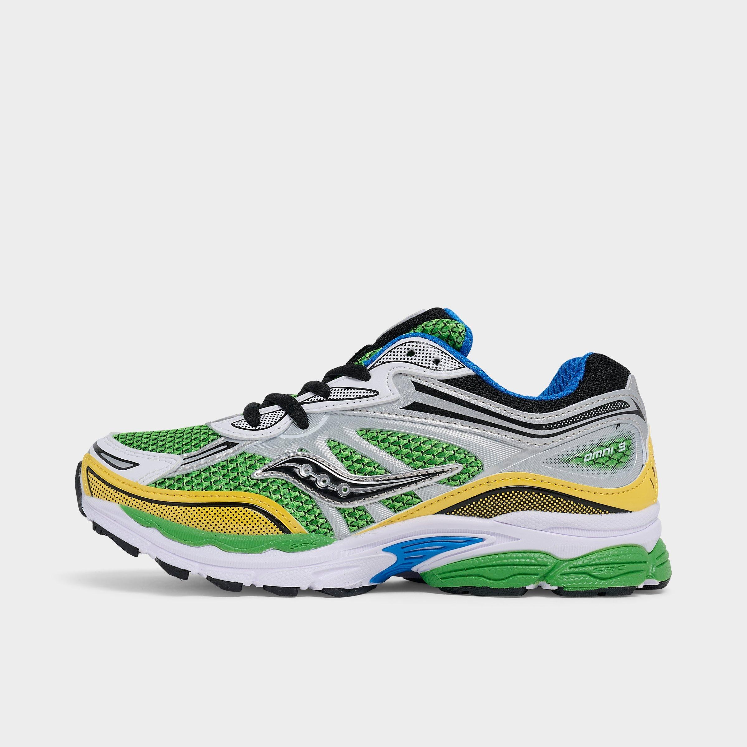 Click here for Saucony Big Kids Omni 9 Casual Shoes in Green/Silv... prices