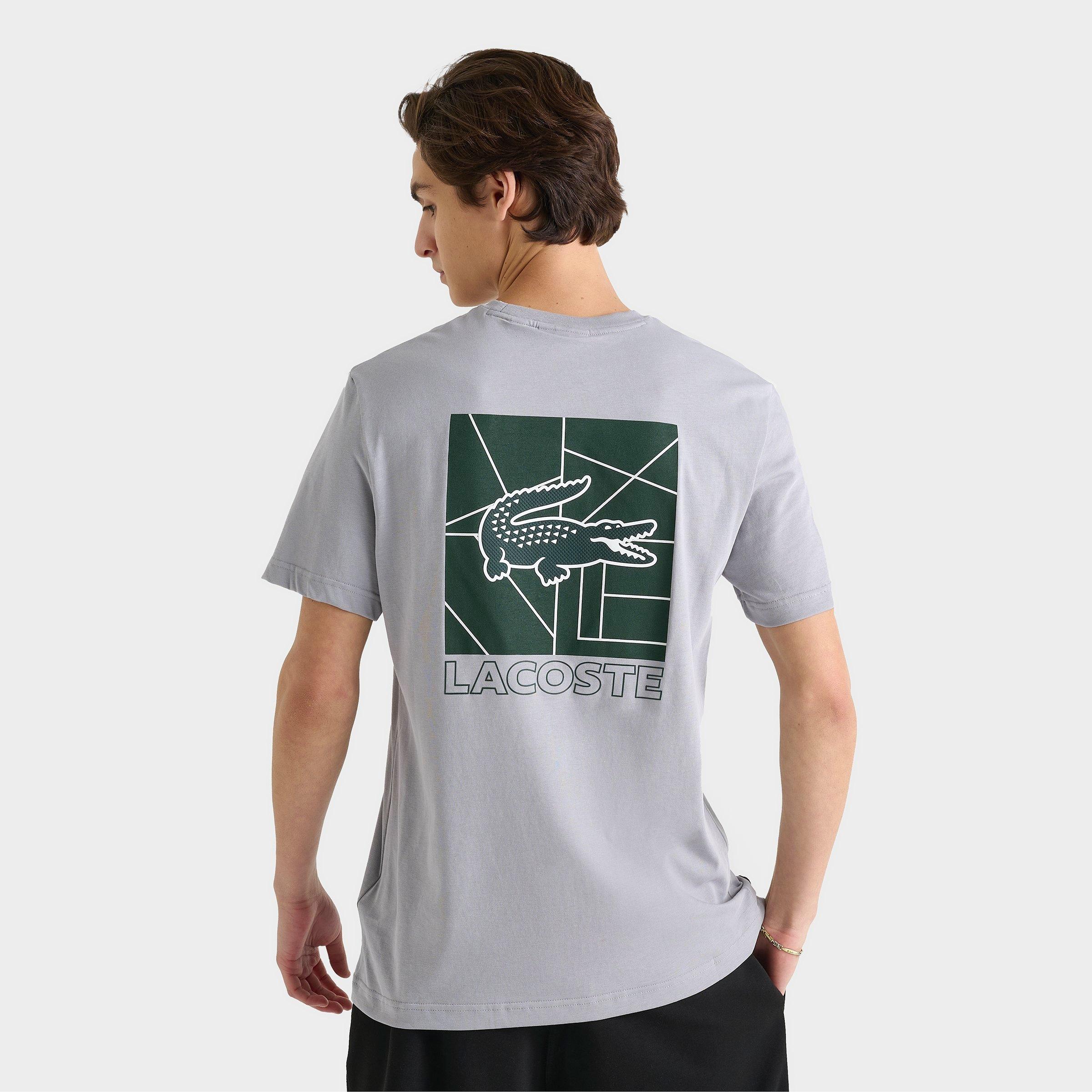 Click here for Lacoste Mens Grid T-Shirt in Elephant Grey Size: L... prices