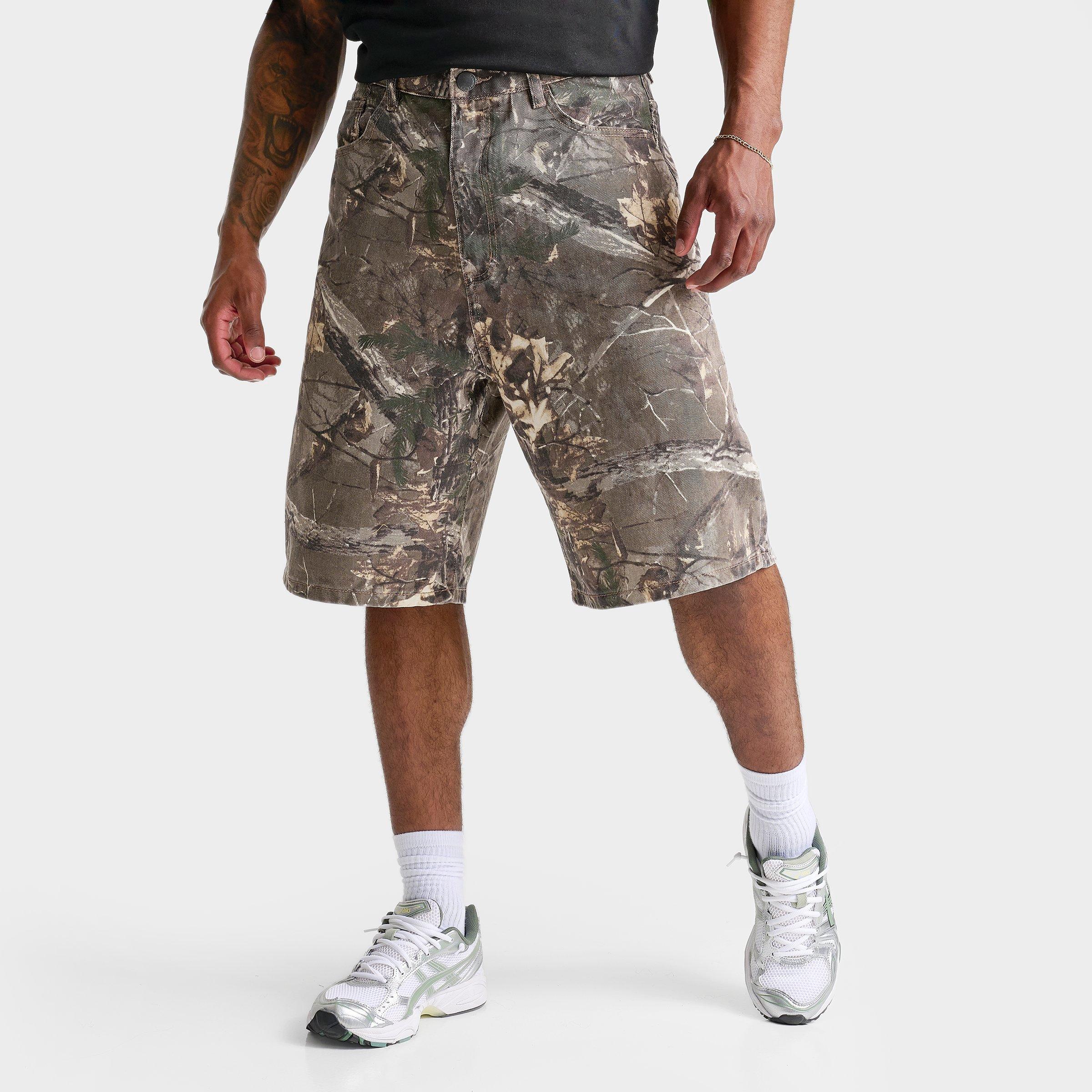 Click here for Unlike Humans Mens Savis Camo Denim Shorts Size: X... prices
