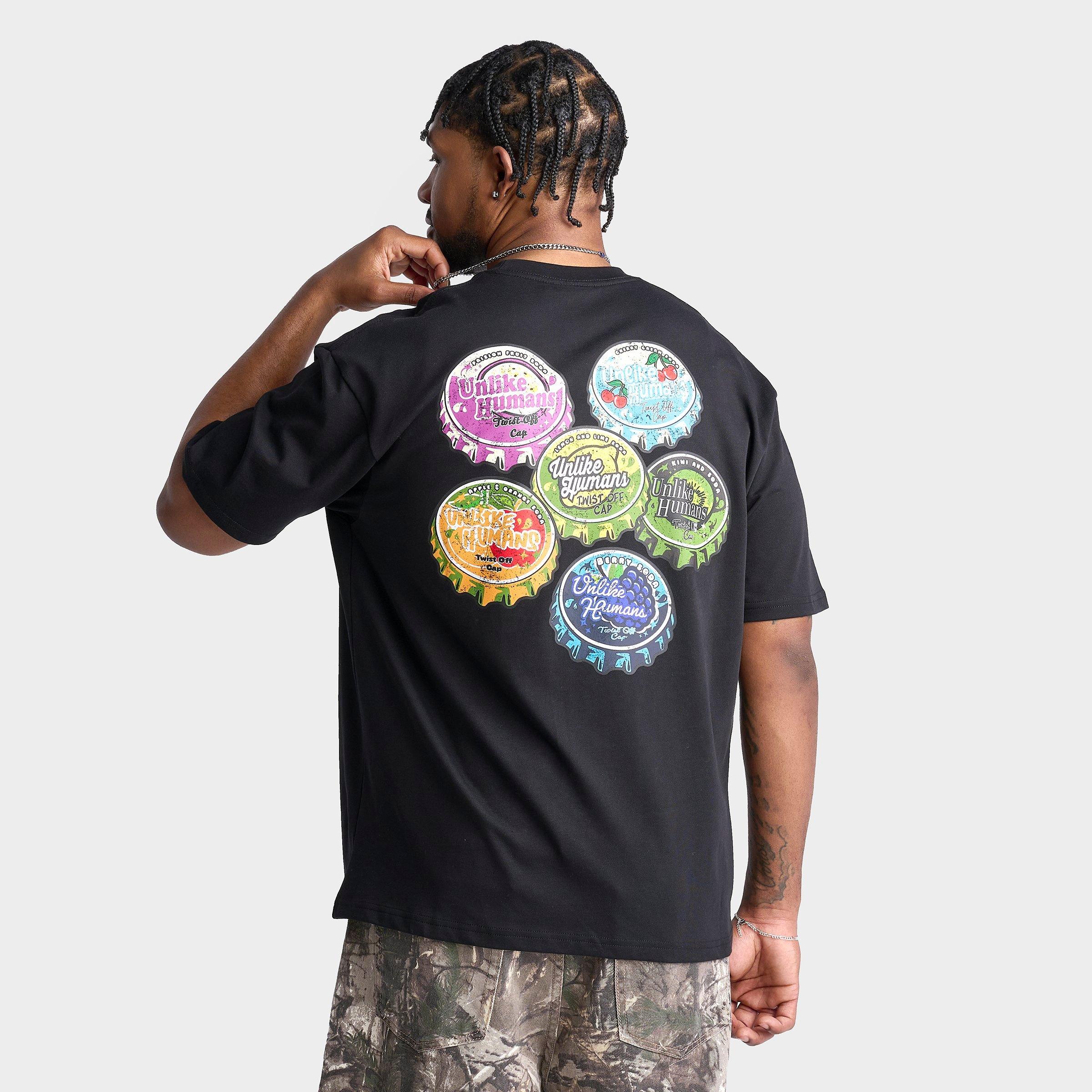 Click here for Unlike Humans Mens Capped T-Shirt in Black Size: X... prices