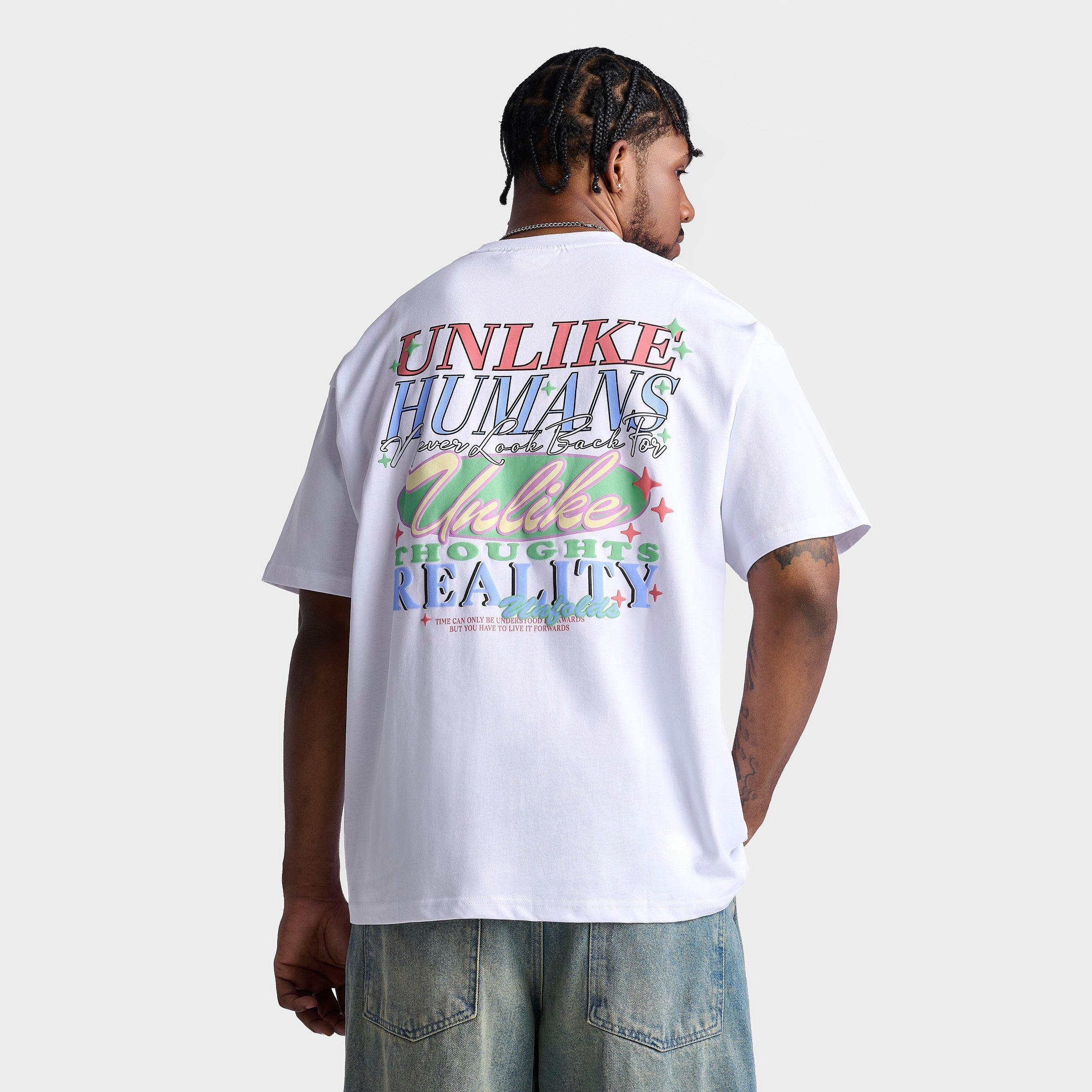 Click here for Unlike Humans Mens Reality Graphic T-Shirt in Whit... prices