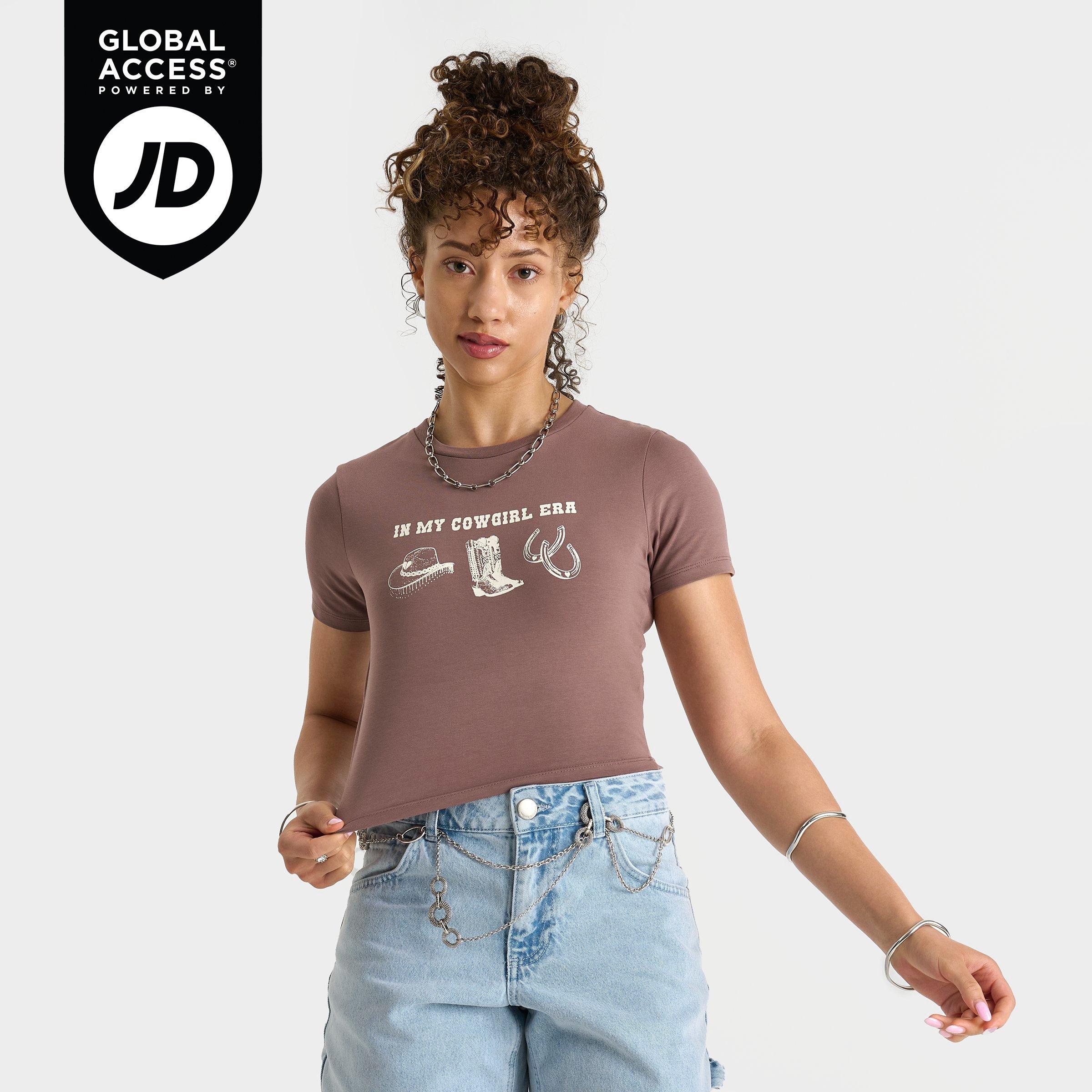 Click here for Unlike Humans Womens Cowgirl Era Baby T-Shirt in D... prices