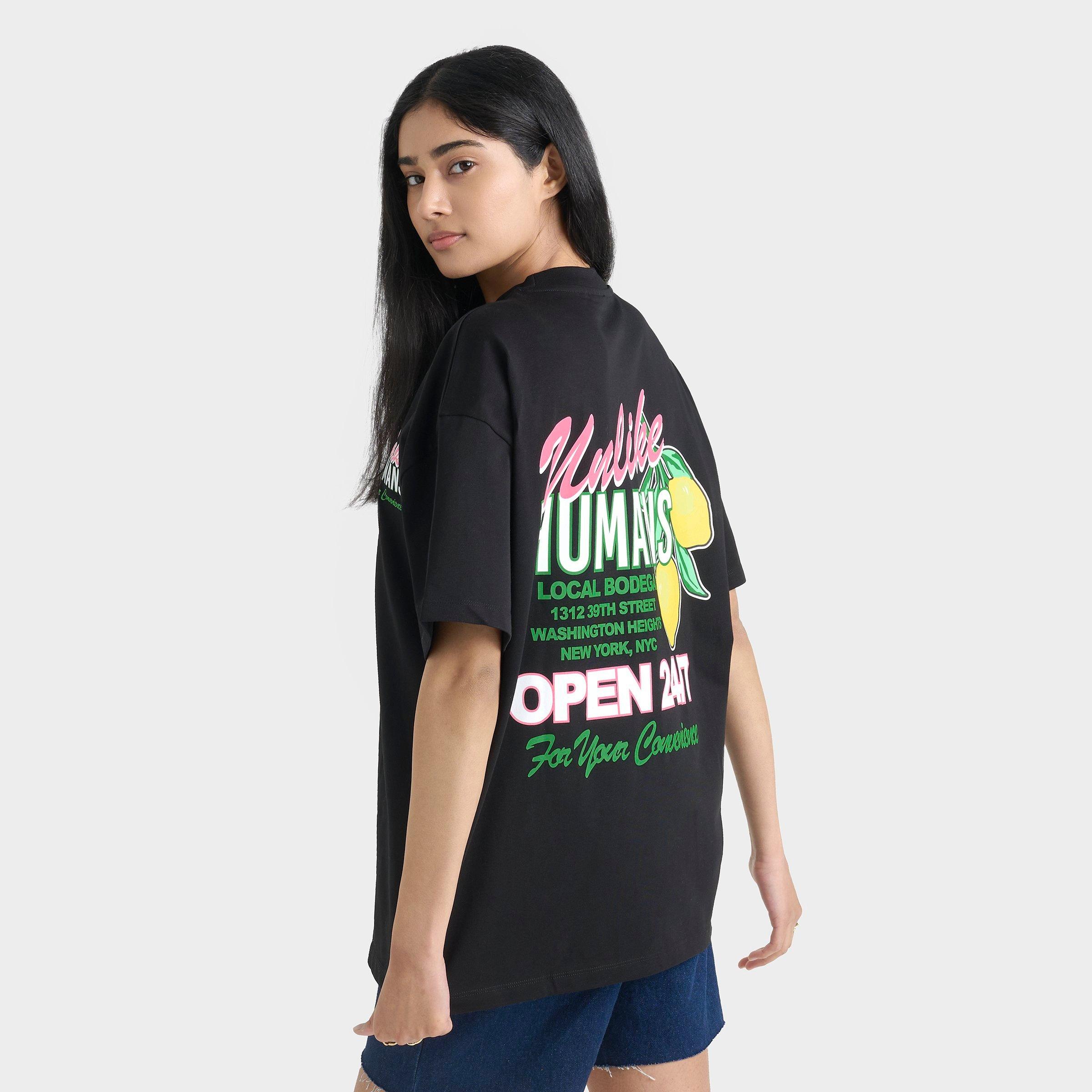 Click here for Unlike Humans Womens Lemon T-Shirt in Black Size:... prices