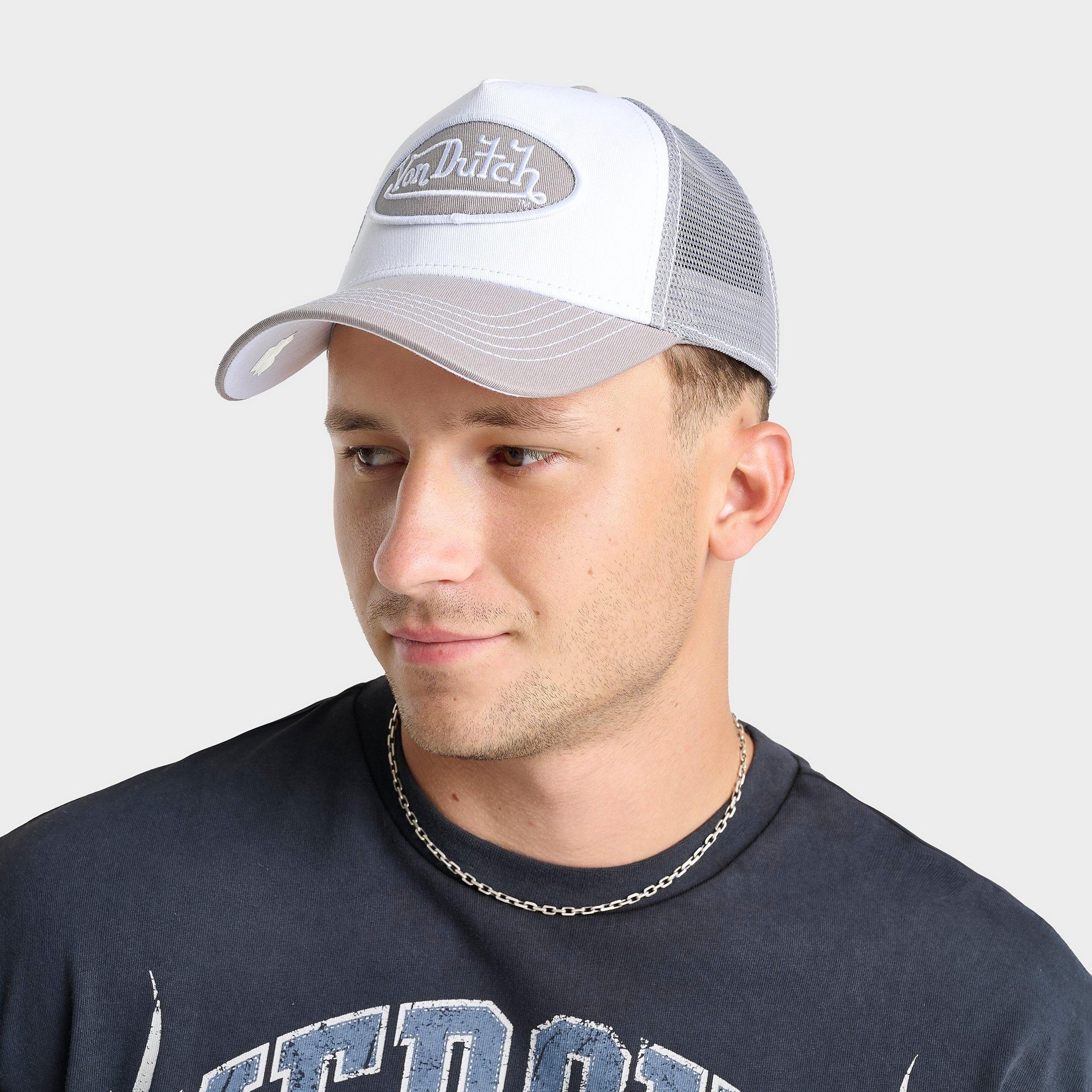 Click here for Von Dutch Staple Trucker Hat in Light Grey/White prices