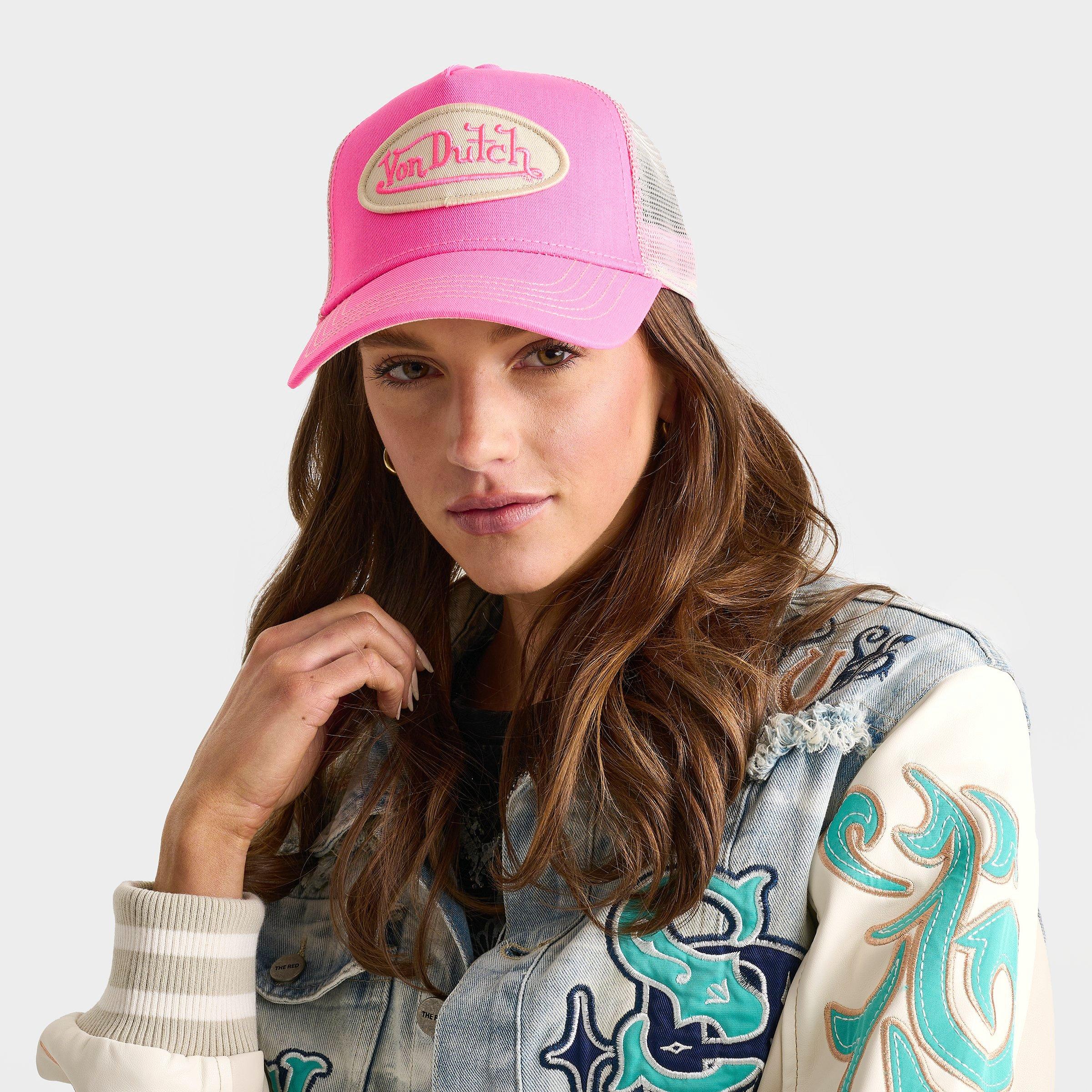 Click here for Von Dutch Staple Trucker Hat in Pink/White prices