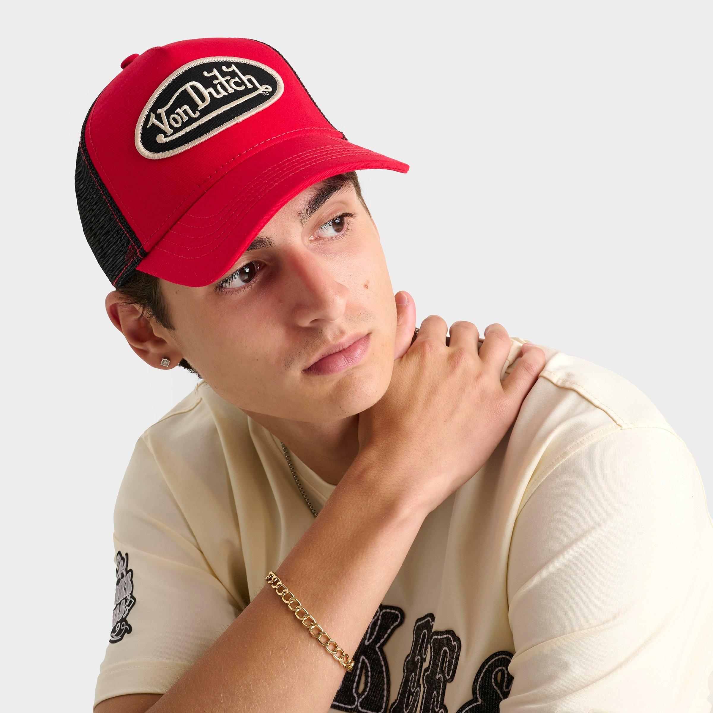 Click here for Von Dutch Staple Trucker Hat in Red/Black prices