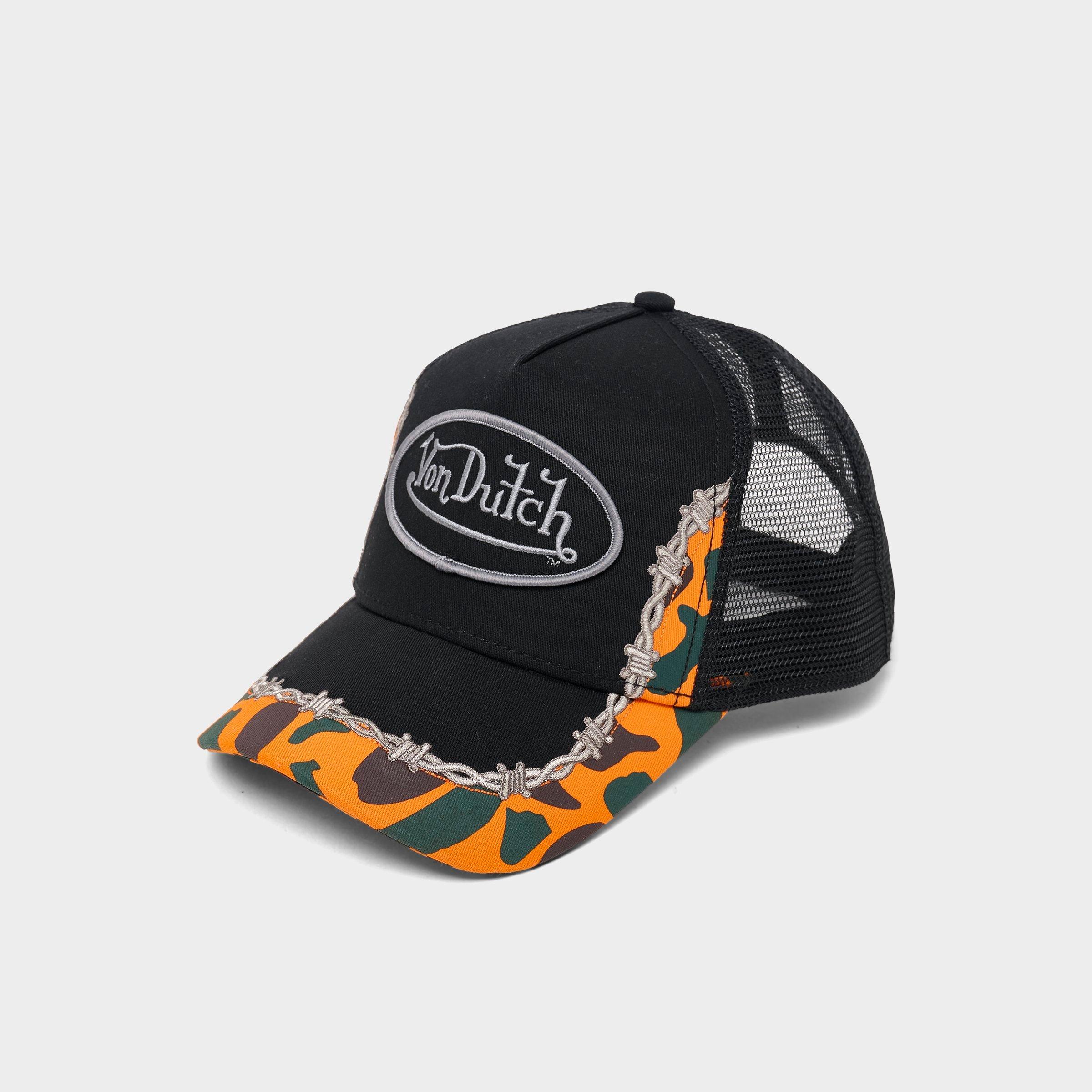 Click here for Von Dutch Barbed Wire Trucker Hat in Black/Camo prices