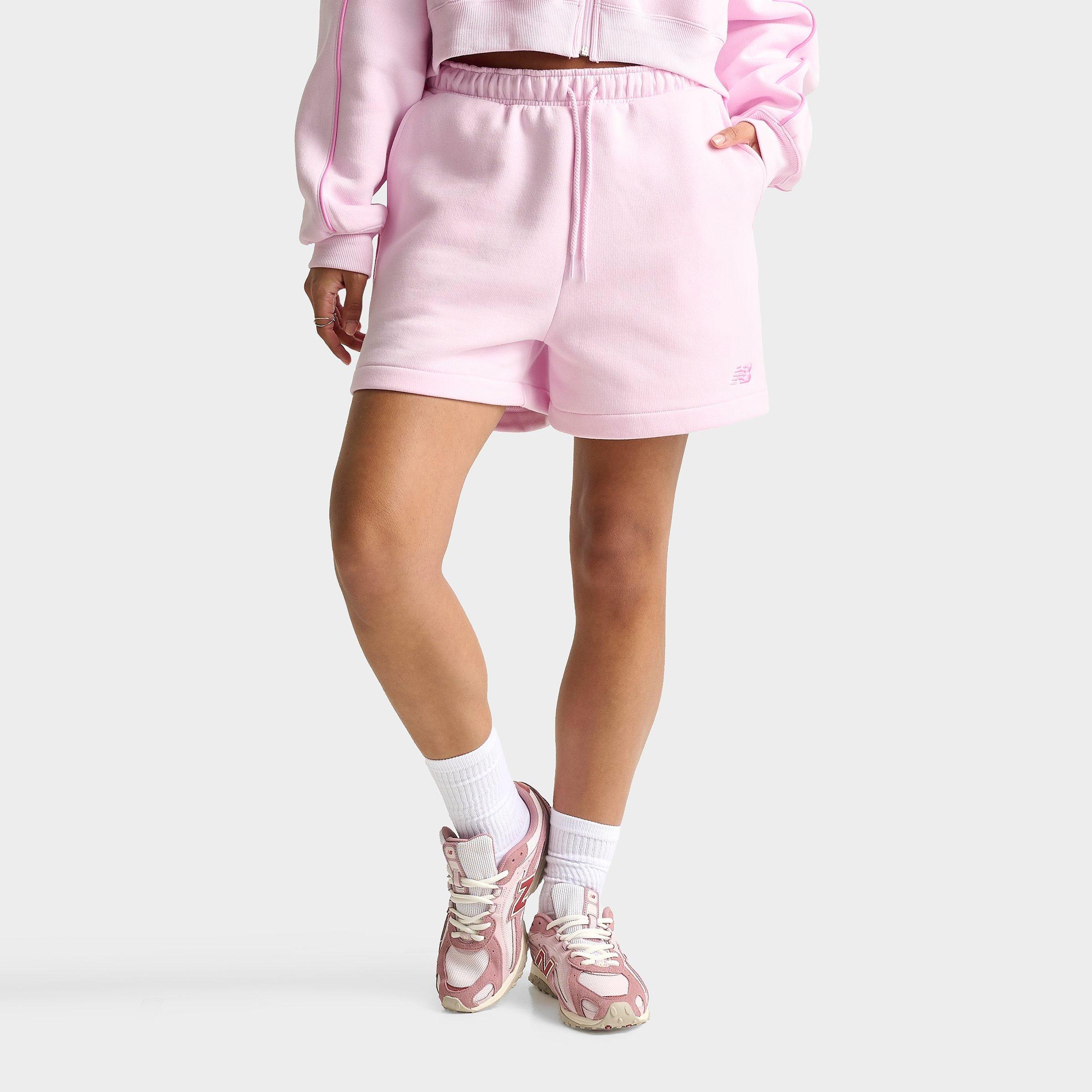 Click here for New Balance Womens Piped Fleece Shorts in Light Ra... prices