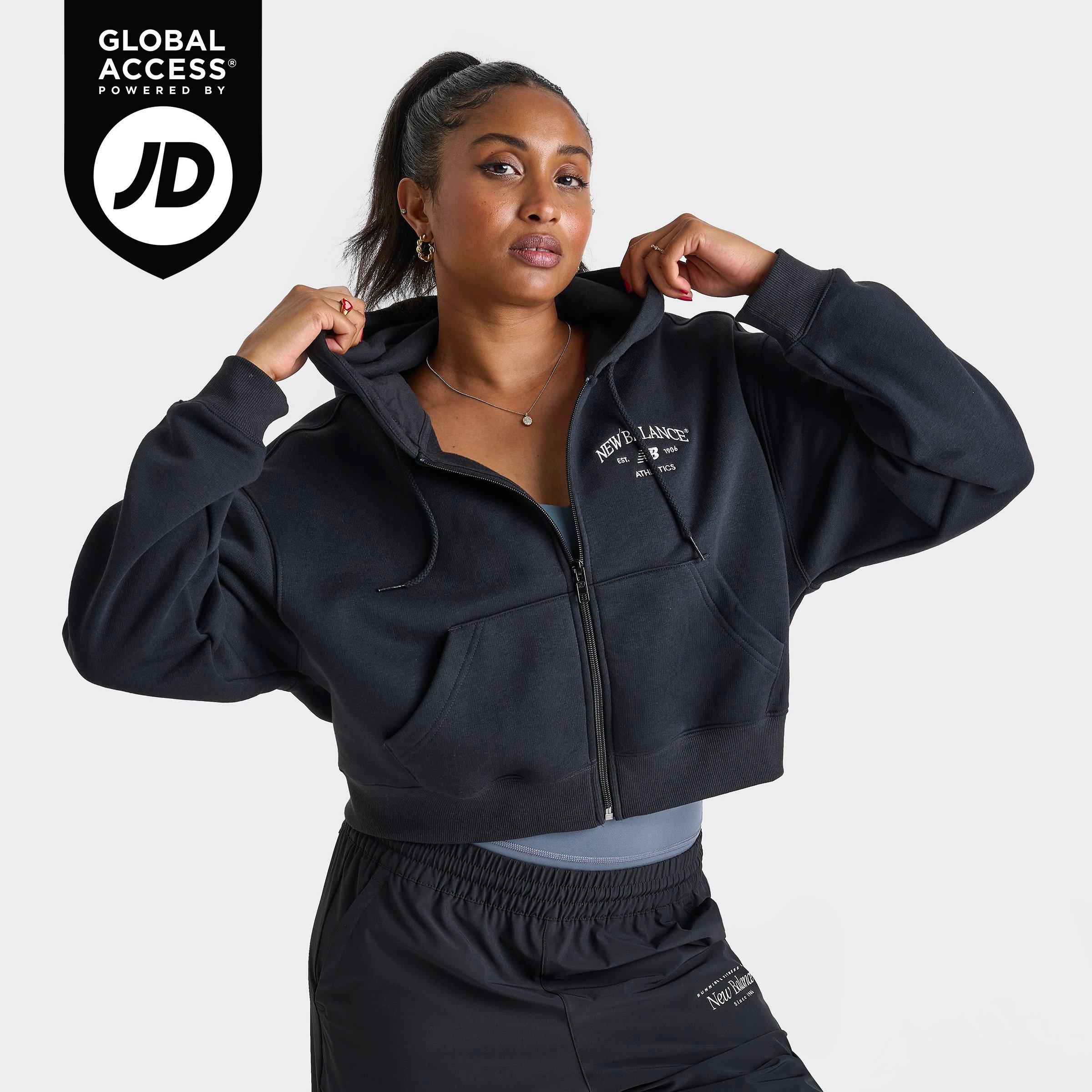 Click here for New Balance Womens Rise Cropped Full-Zip Hoodie in... prices